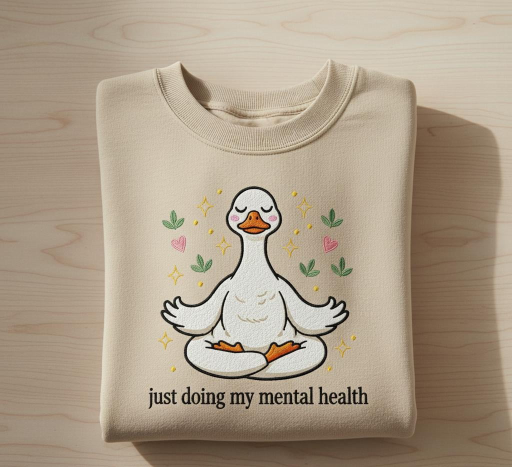 “Just Doing My Mental Health” Embroidered Sweatshirt, Funny Mindful ...