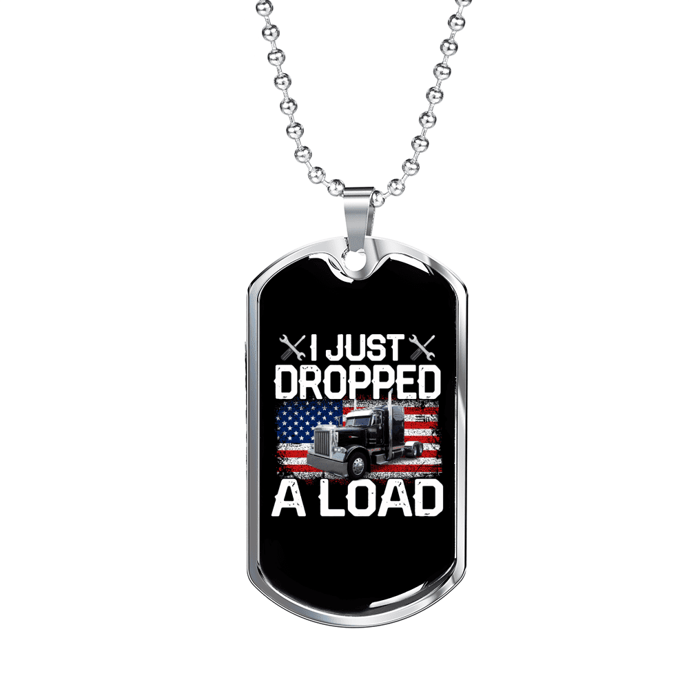 Just Dropped A Load Trucker Dog Tag Stainless Steel or 18k Gold 24 ...