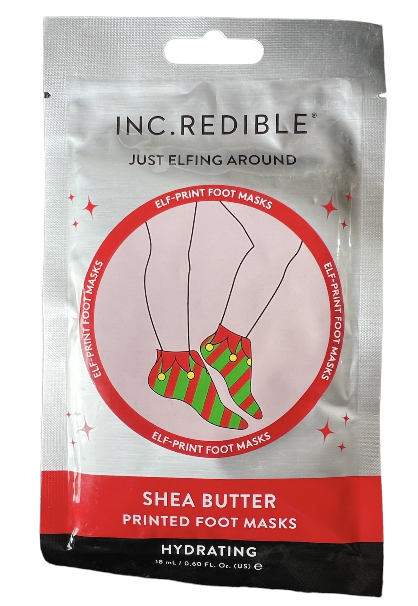 INC.REDIBLE Just Elfing Around Shea Butter Printed Foot Masks Hydrating ...
