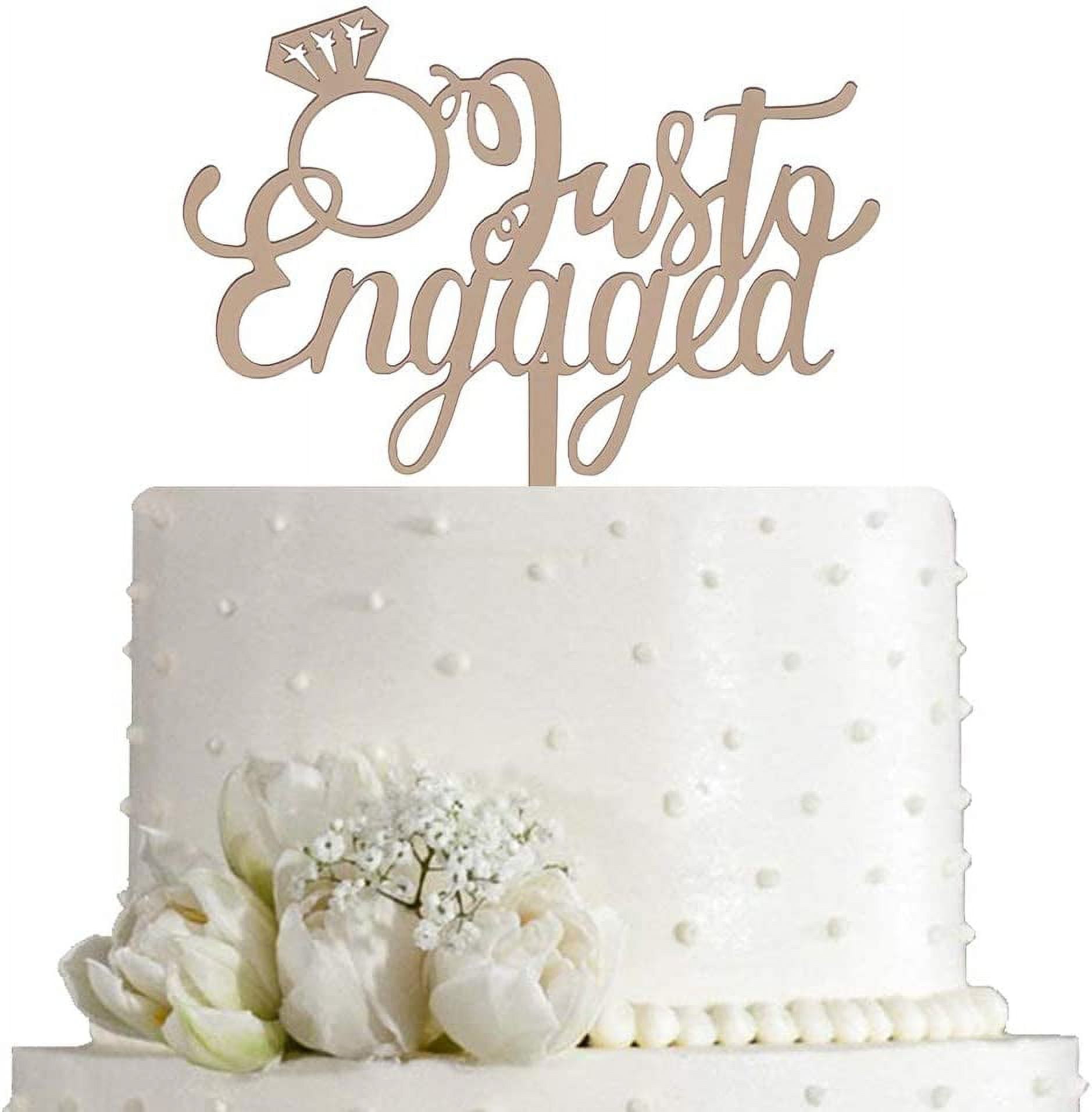 Just Engaged Cake Topper, We're Engaged Cake Topper for Engagement ...