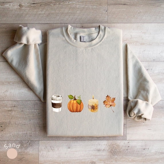 Just Fall Things Crewneck, Cute Fall Sweatshirt, Coffee Pumpkin Candles ...