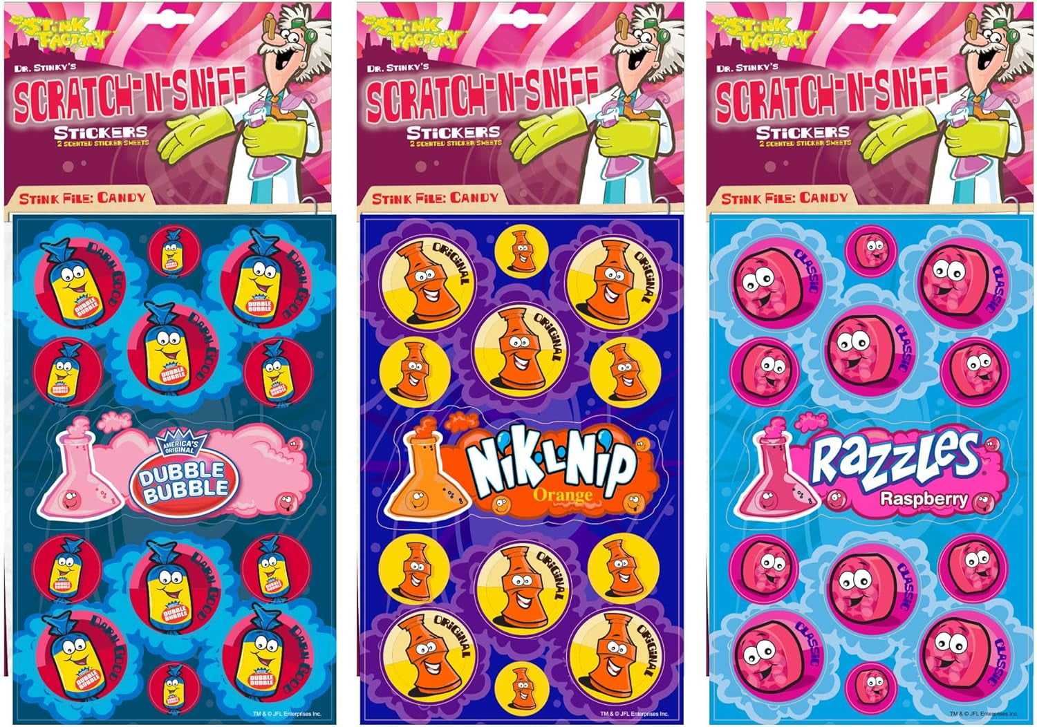 Just For Laughs Dr. Stinky's Scratch N Sniff Stickers 3-Pack- Dubble ...