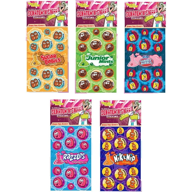 Just For Laughs Dr. Stinky's Scratch N Sniff Stickers 5-Pack- Sugar ...