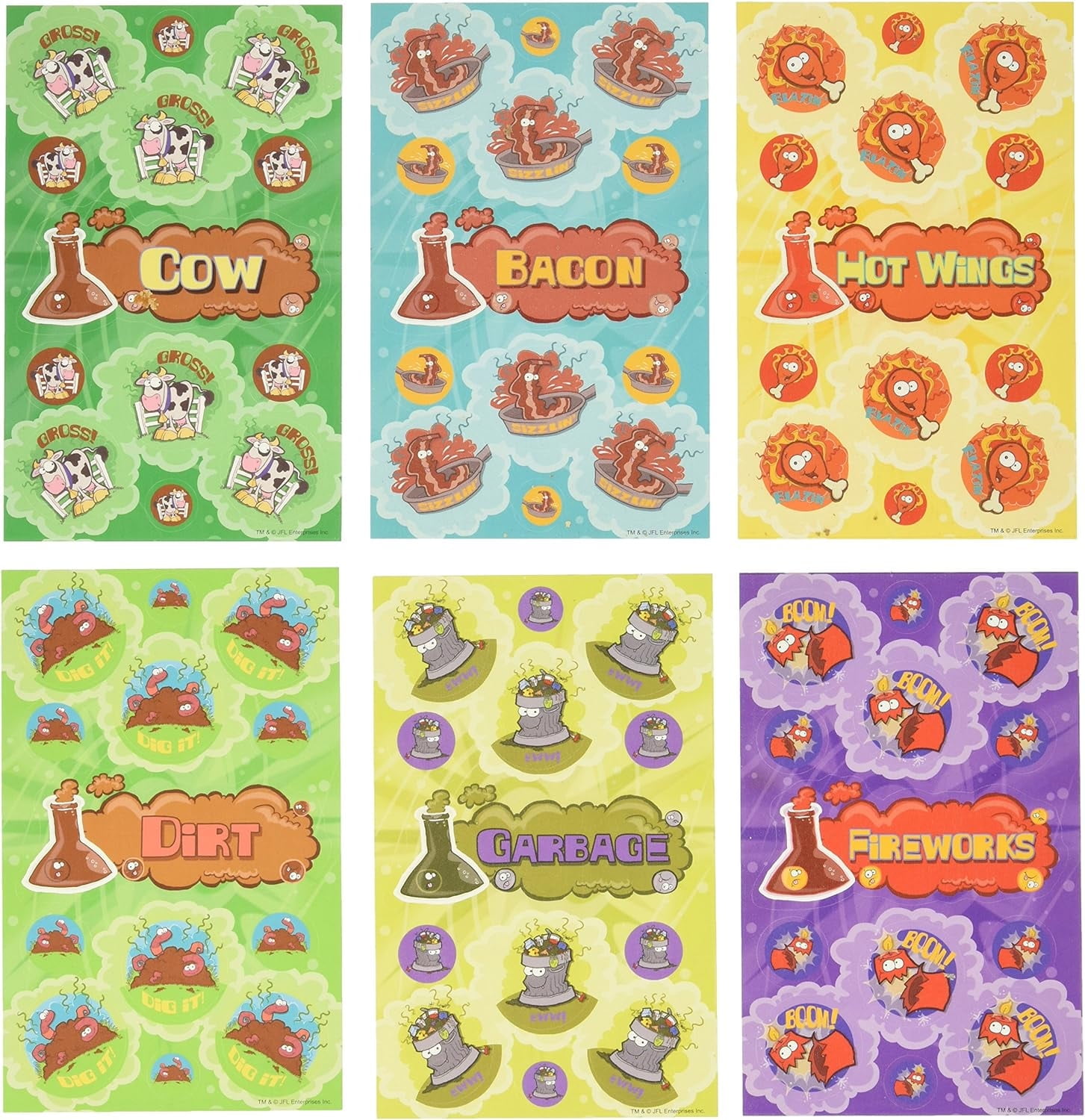 Just For Laughs Dr. Stinky's Scratch N Sniff Stickers 6-Pack- Cow ...