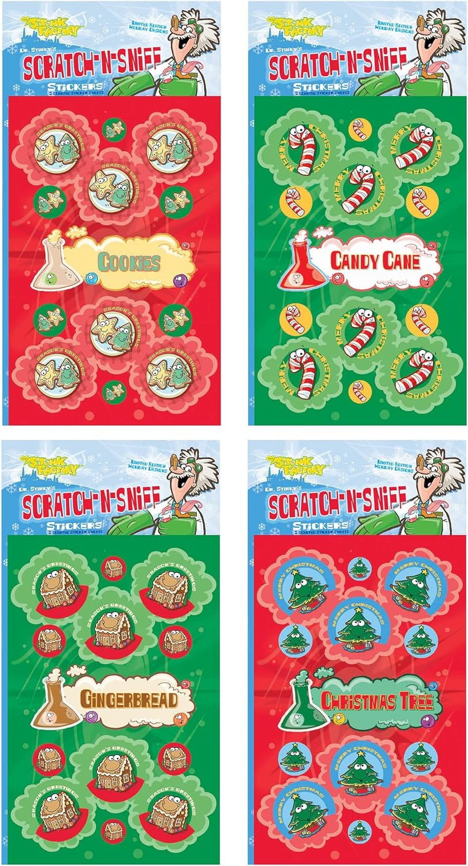 Just For Laughs Dr. Stinky's Scratch N Sniff Stickers Christmas Set 4 ...