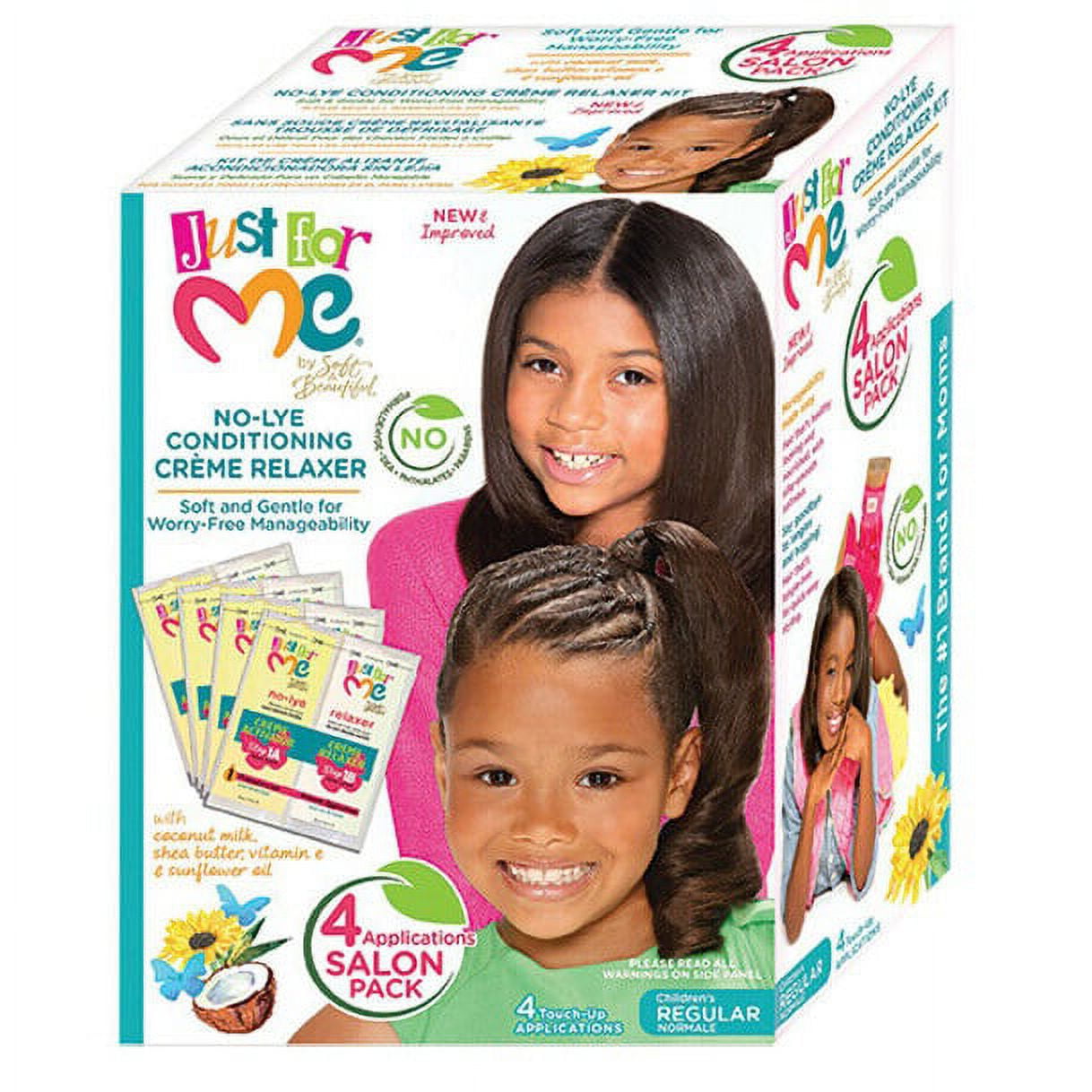Just For Me No Lye Relaxer Kit, Regular, 4 Applications - Walmart.com