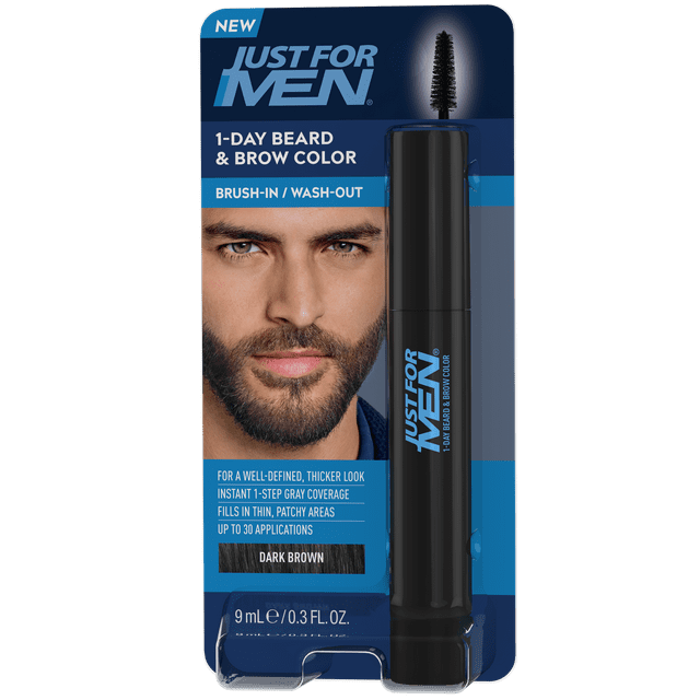 Just For Men 1-Day Beard & Brow Color, Temporary Dye for Beard and ...