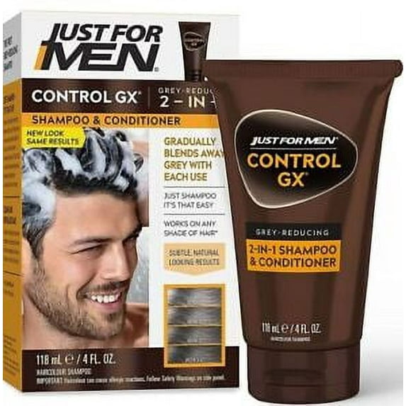 Bayarde Services Just For Men CONTROL GX Grey Reducing 2in1 Shampoo and Conditioner, 4oz ...