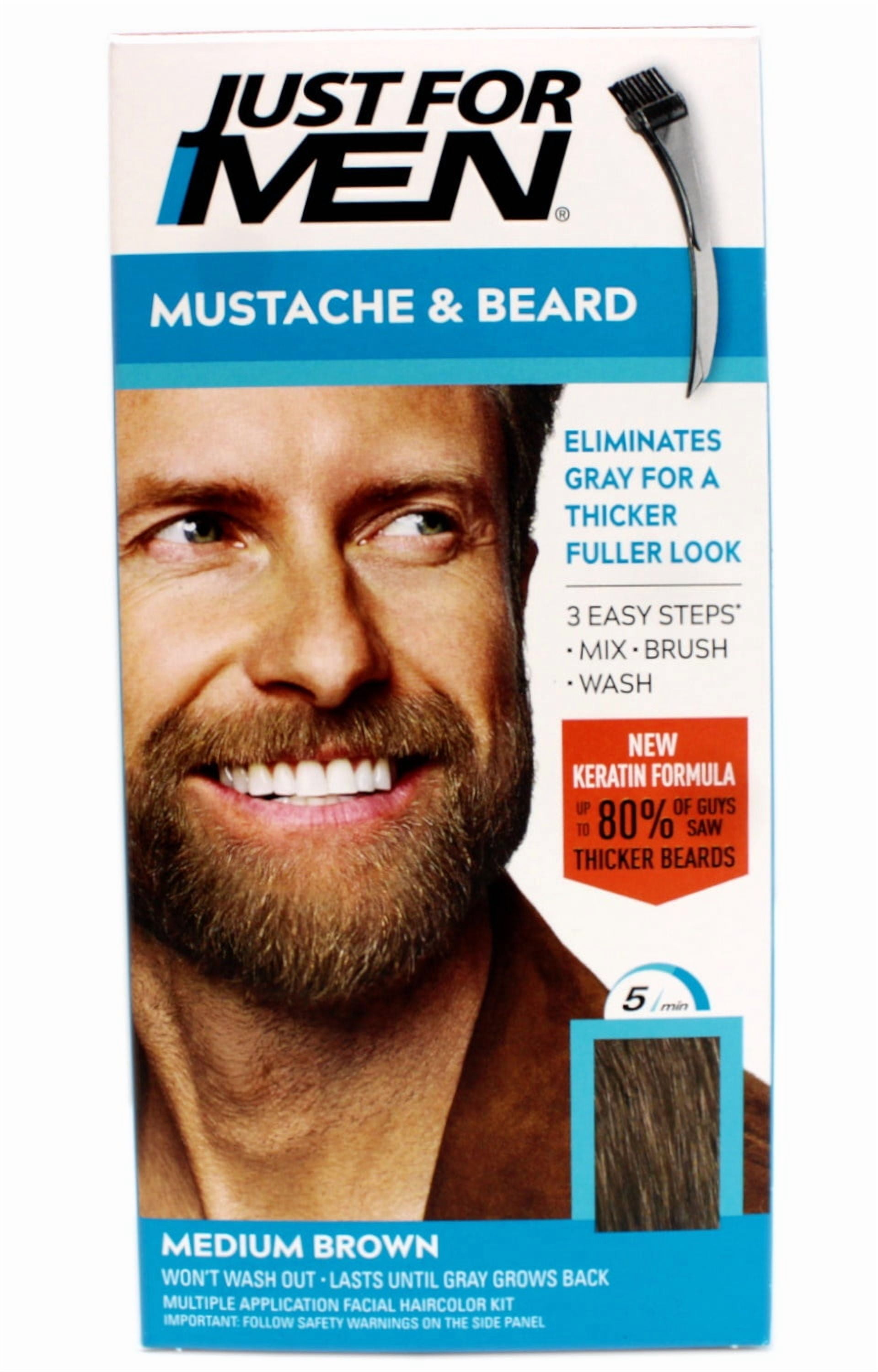 4 Pack - Just For Men Mustache & Beard, Beard Coloring for Gray Hair ...