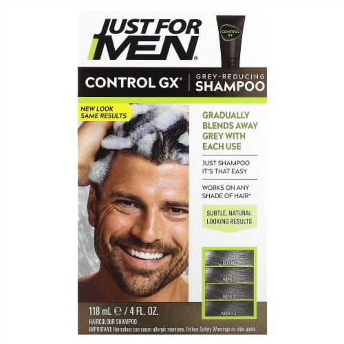 Just For Men Control GX Grey Reducing Hair Color Shampoo - 4 fl oz ...