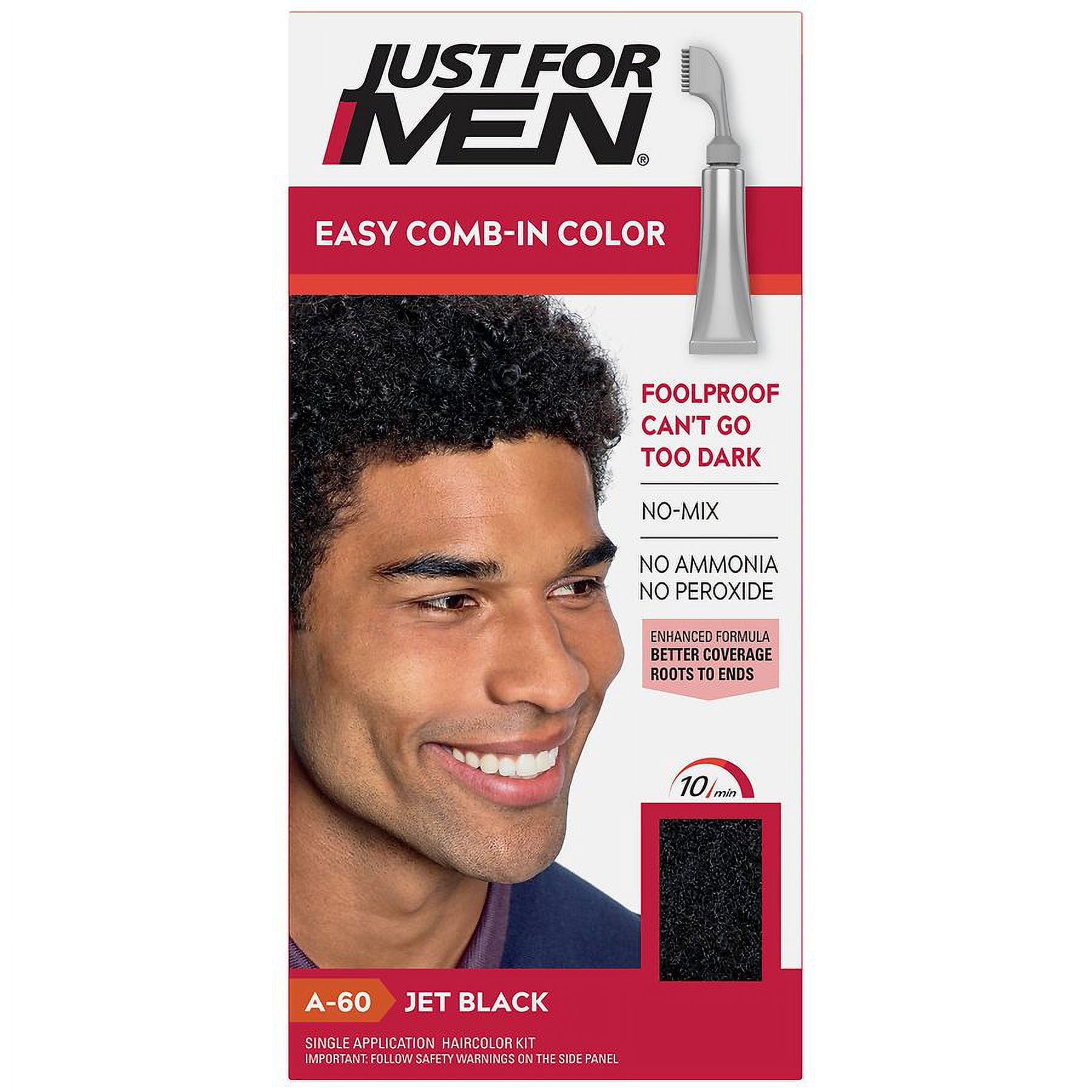 Just For Men Easy Comb-In Color, A-60 Jet Black 1.0 set Pack of 2 ...