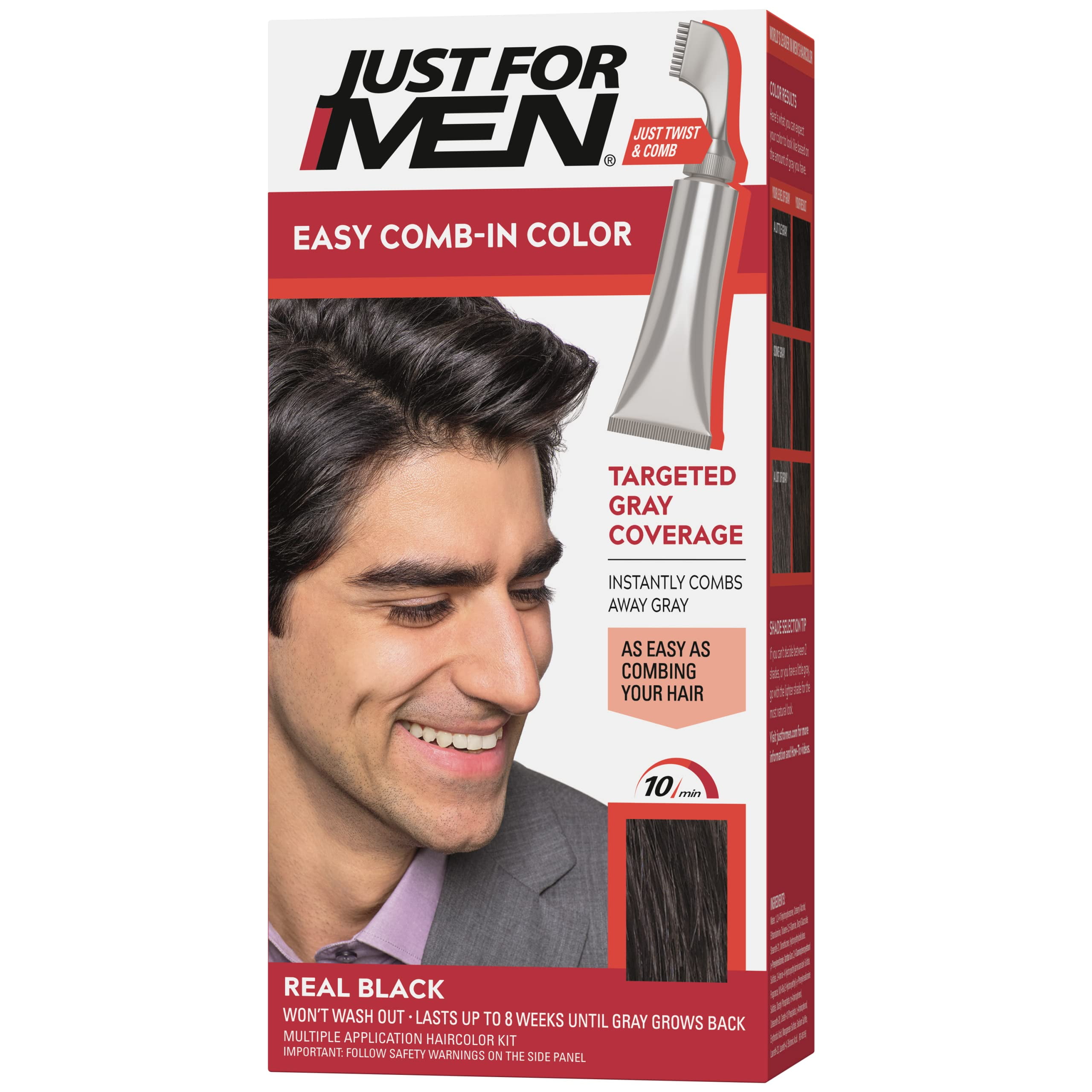 Just For Men Easy Comb-In Color Mens Hair Dye, Easy No Mix Application ...