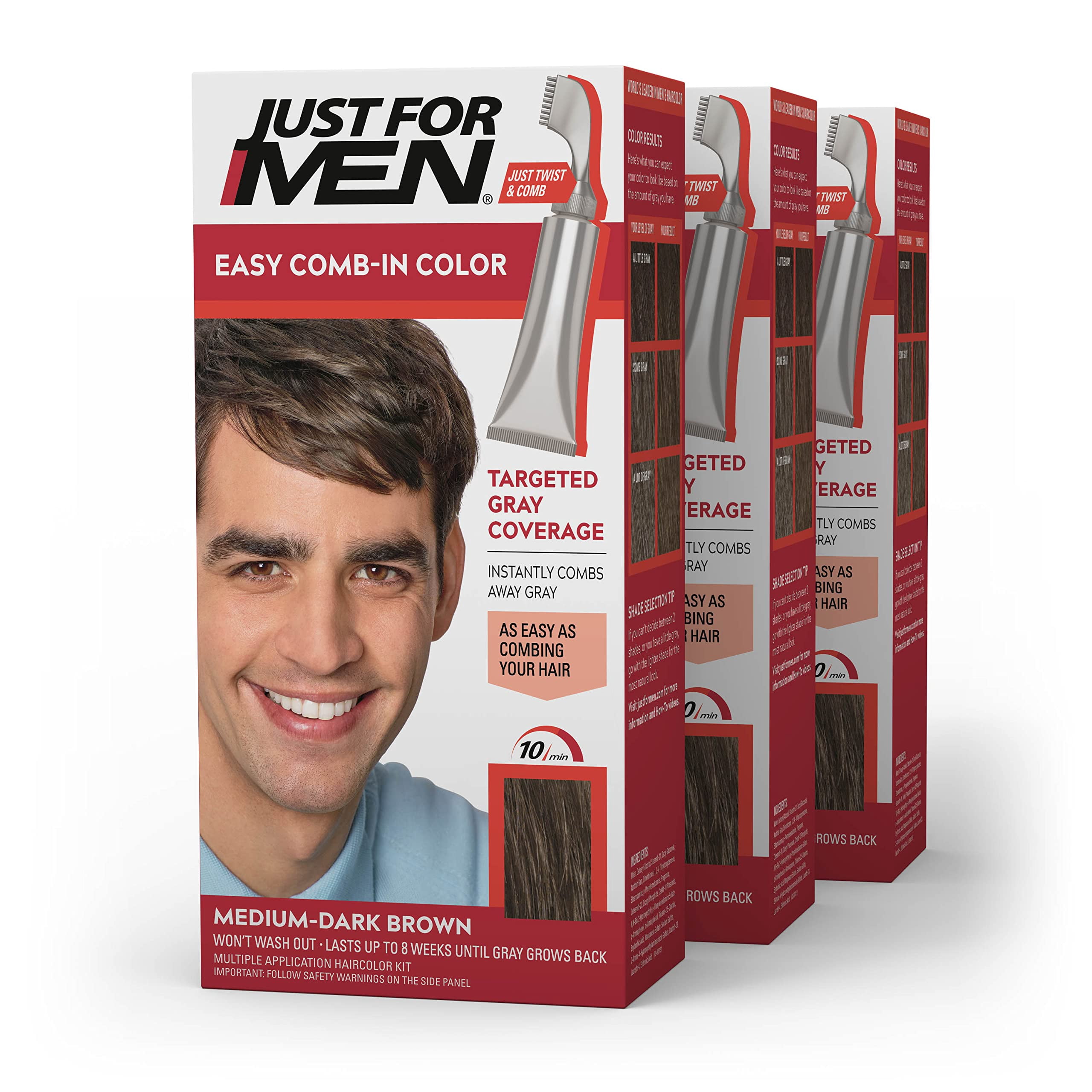 Just For Men Easy Comb-In Color Mens Hair Dye, Easy No Mix Application ...