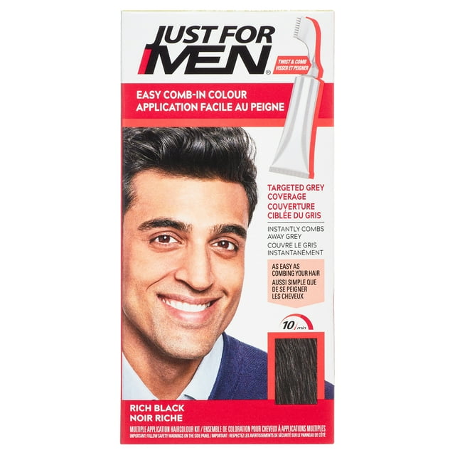 Just For Men Easy Comb-in Hair Color for Men with Applicator, Rich ...