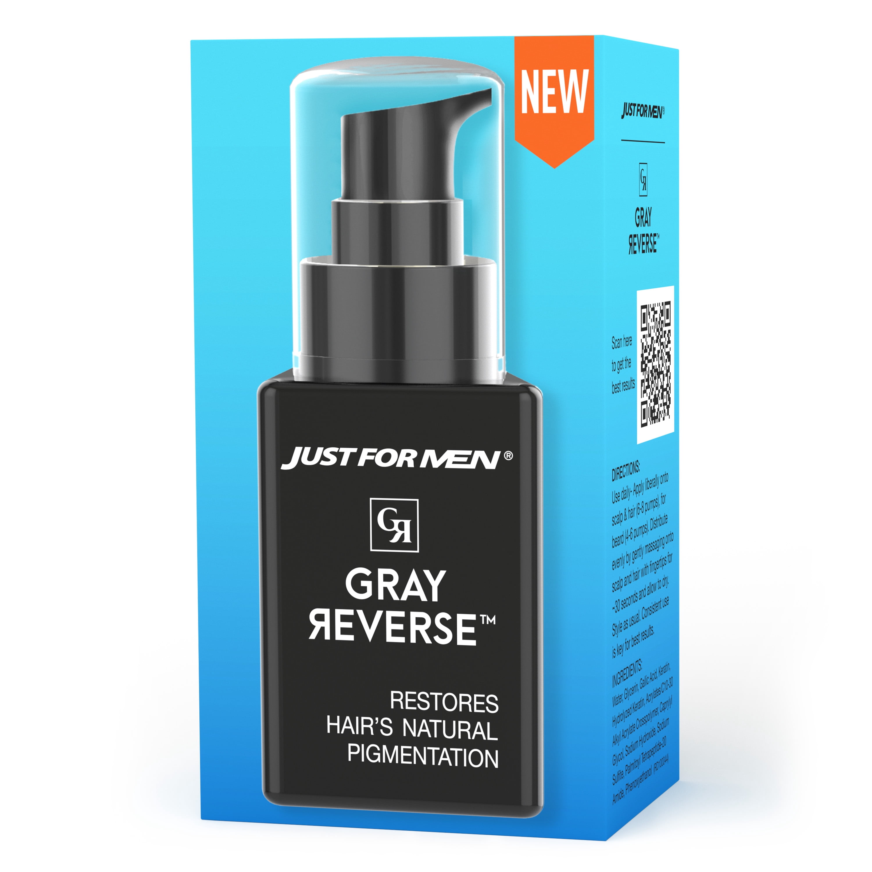 Just for Men Gray Reverse Daily Hair Serum, Gradually Reduces Gray Hair ...