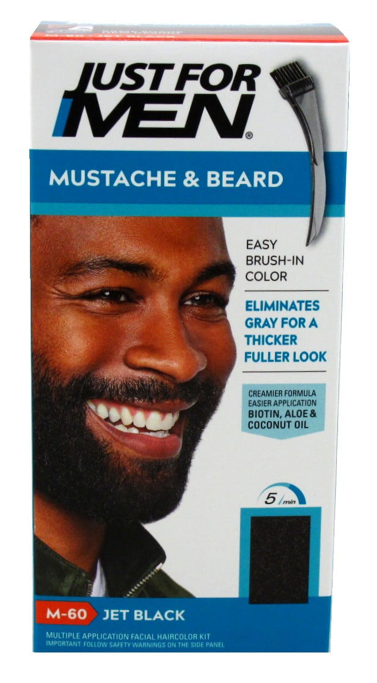 Just For Men Mustache & Beard #M-60 Jet Black Color Gel (Pack of 2 ...