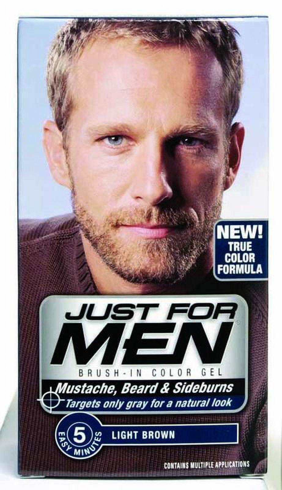 Just For Men Mustache, Beard & Sideburn Clear Gel, Light Brown (Pack of ...