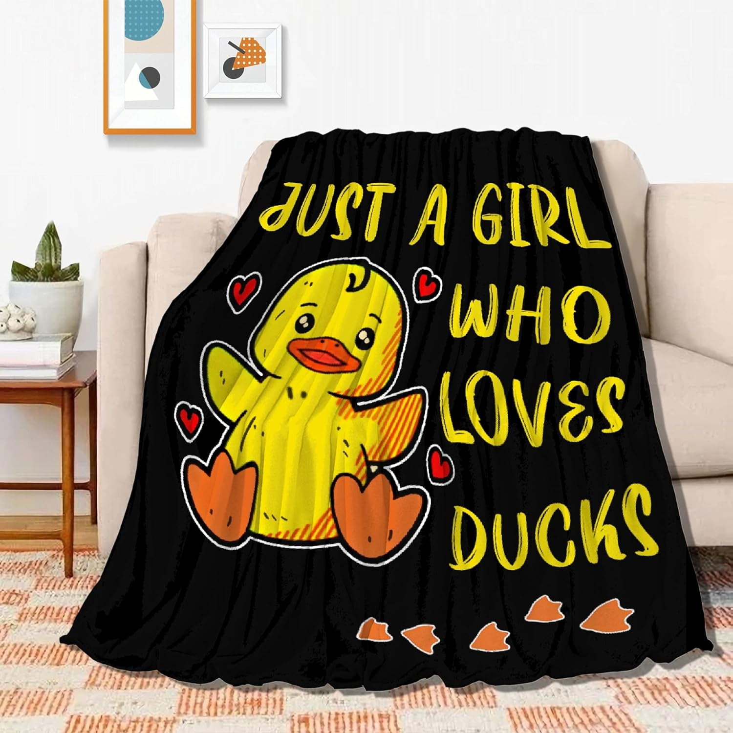 Just Girl Loves Ducks Blanket Soft Blankets and Throws Flannel Cozy ...