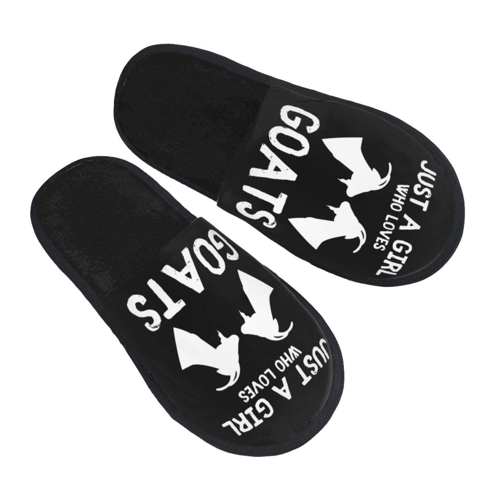 Just A Girl Who Loves Goats Mens Womens Indoor Plush Scuff Slippers ...