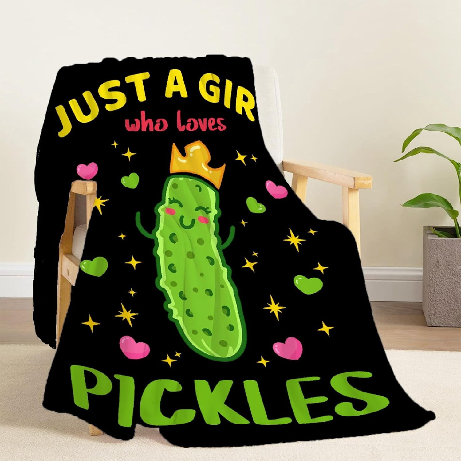 Just A Girl Who Loves Pickles Blanket-Pickles Blanket for Boys, Girls ...