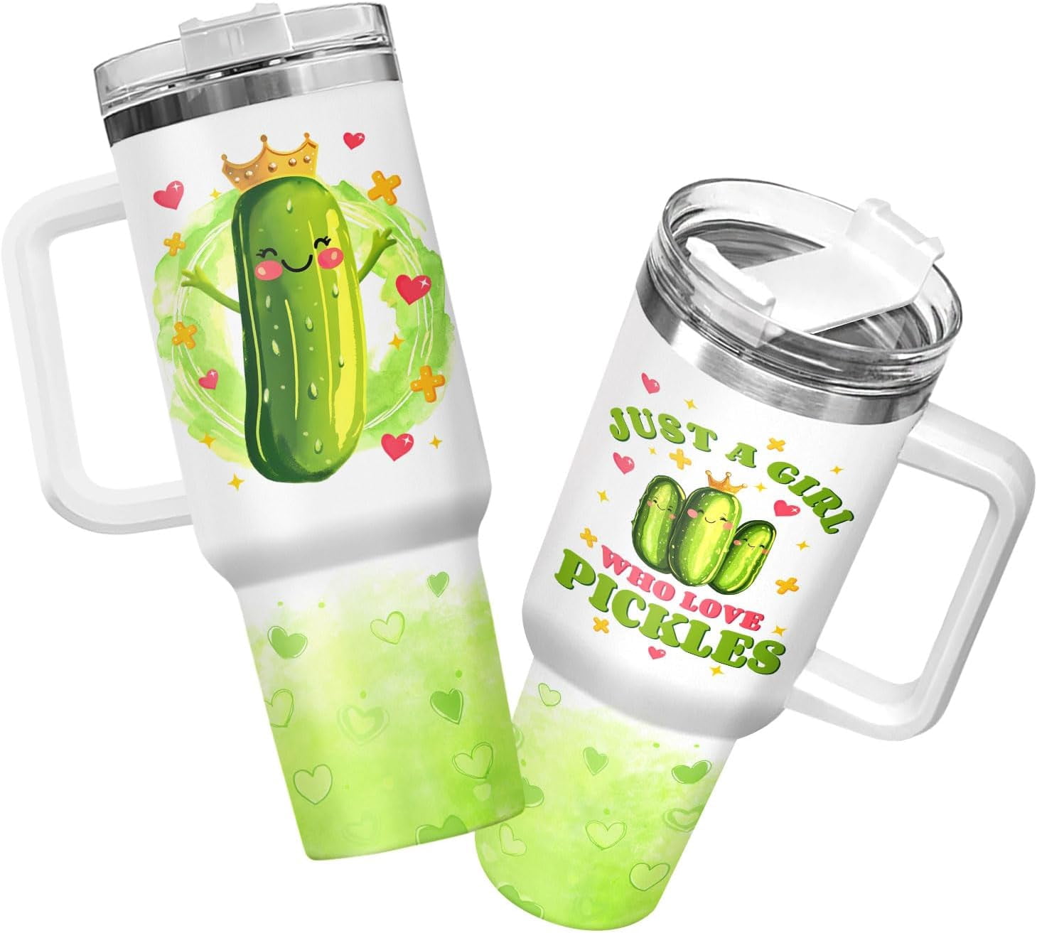 Just A Girl Who Loves Pickles Tumbler with Lid and Straw, 40oz ...