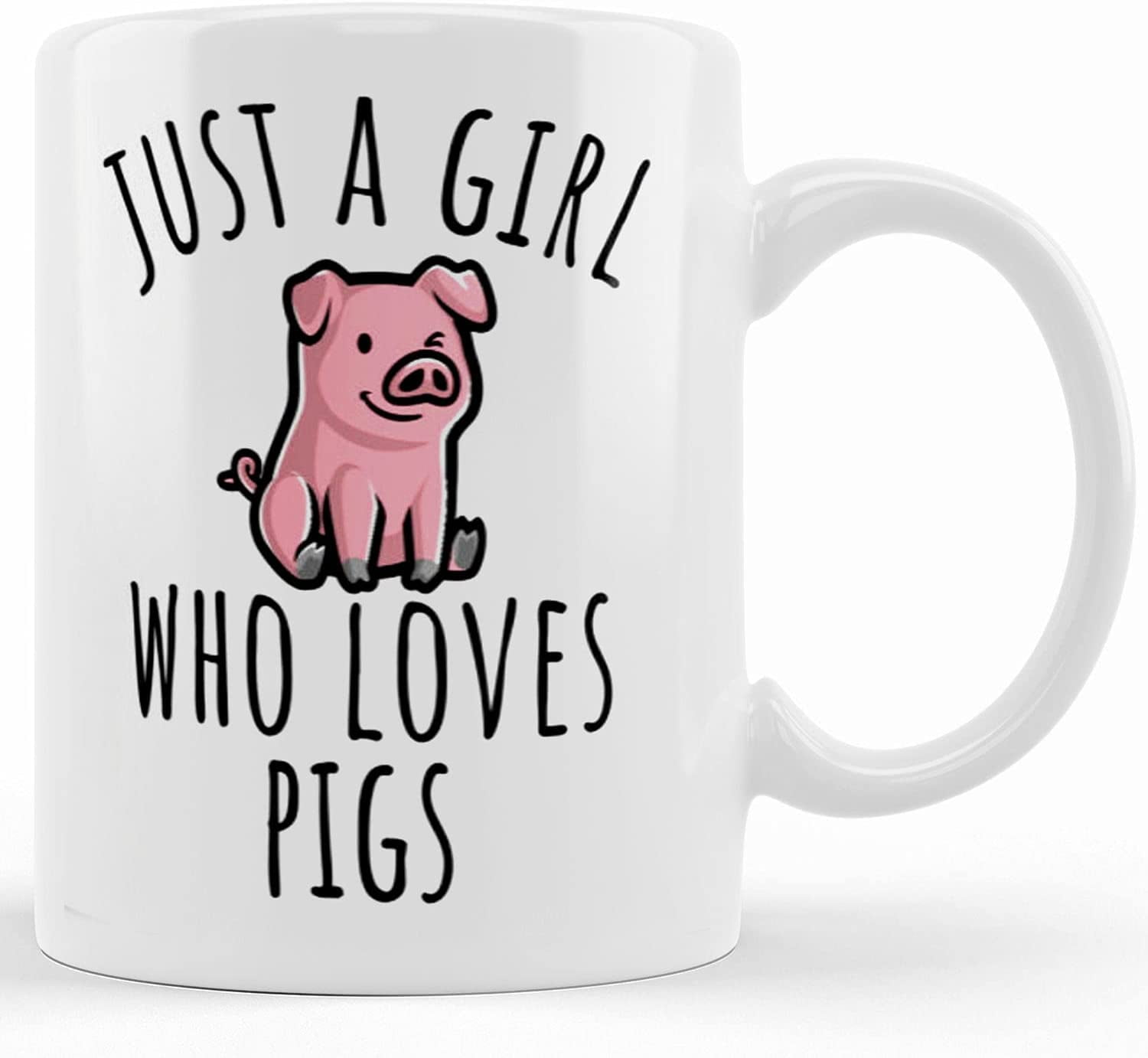 Just A Girl Who Loves Pigs Ceramic Coffee Mug, Funny Pig Lover Gift ...