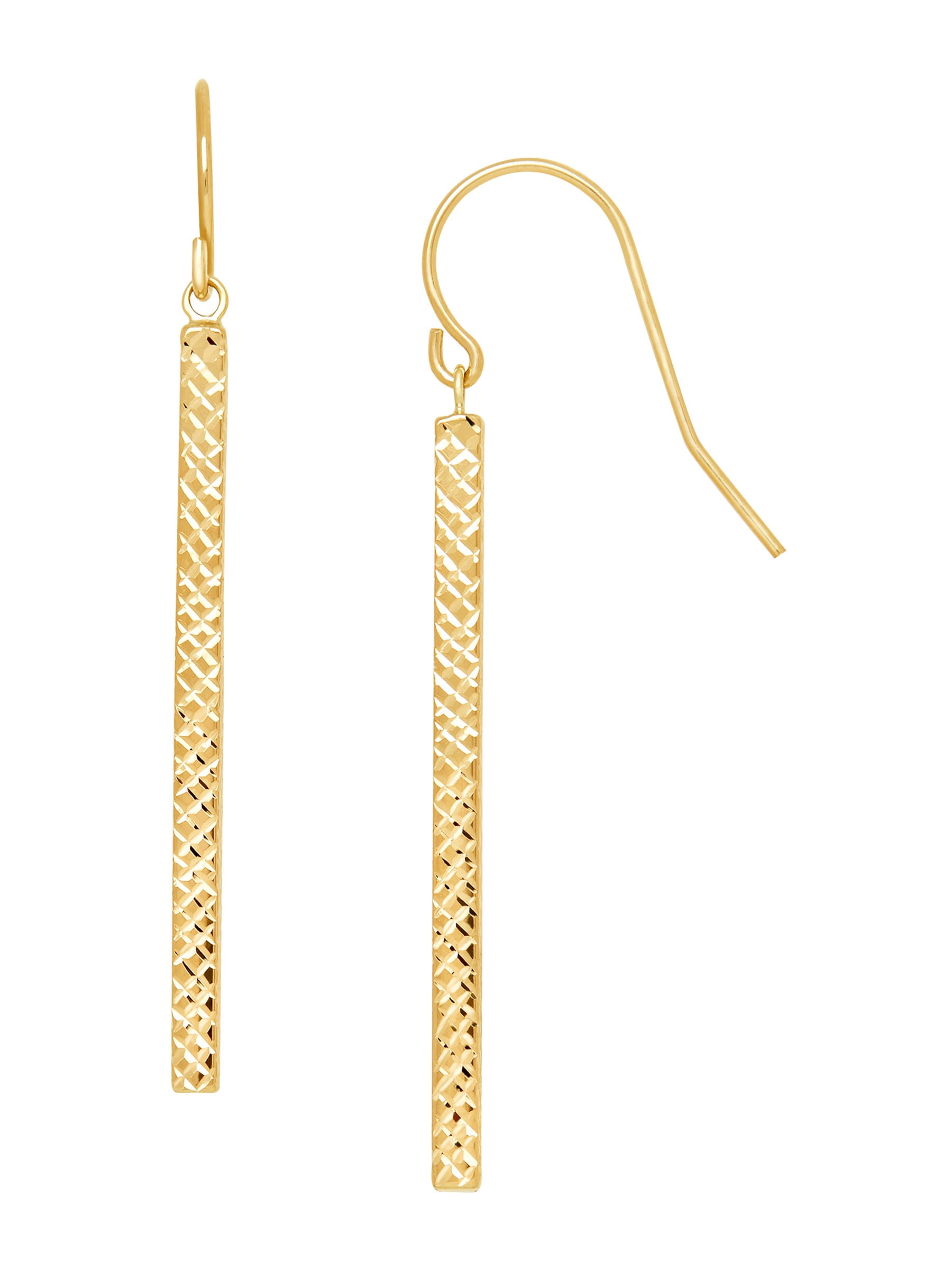 Just Gold Etched Tube Drop Earrings in 10kt Gold - Walmart.com