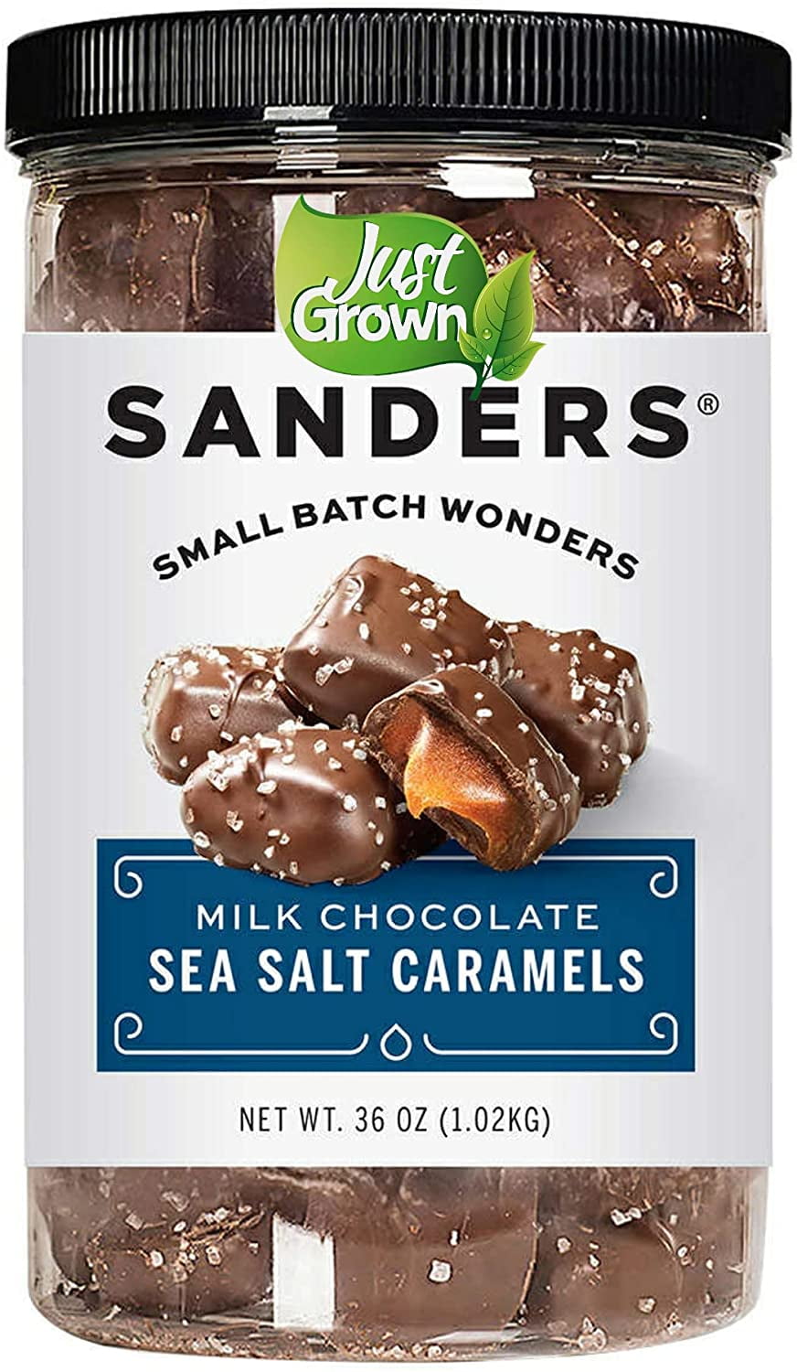 Just Grown Sanders Milk Chocolate Sea Salt Caramels, Small Batch ...