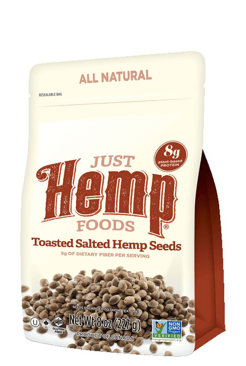 Just Hemp Foods Toasted Salted Hemp Seeds 8oz - Walmart.com