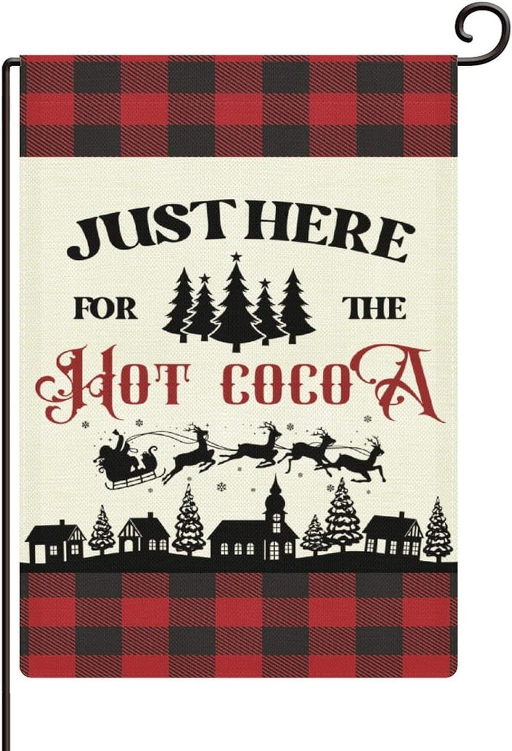 Just Here for The Hot Cocoa Garden Flagin Double Sided Farmhouse ...