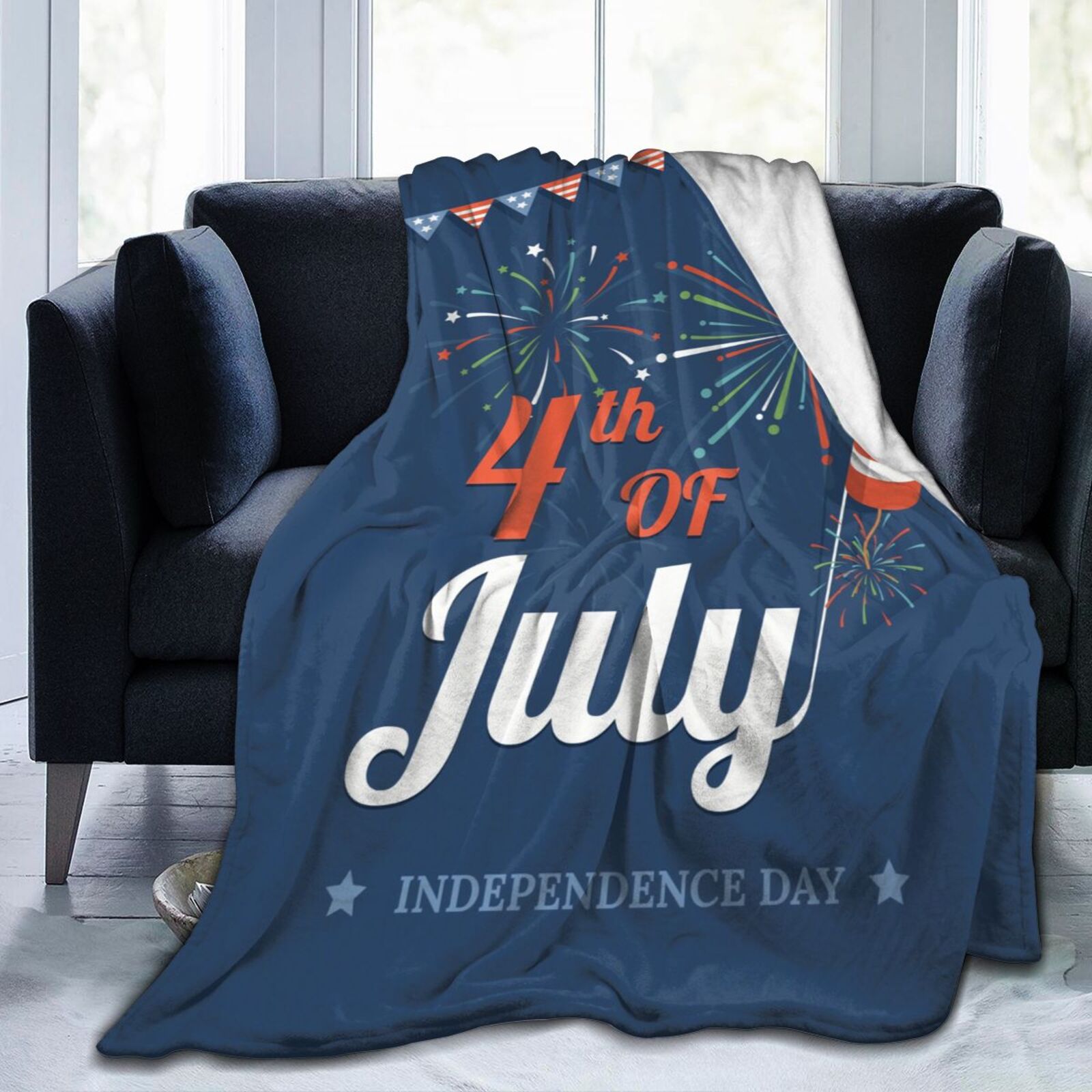 Just Here to Bang July of 4th Independence Day Throw Blanket Soft Cozy ...