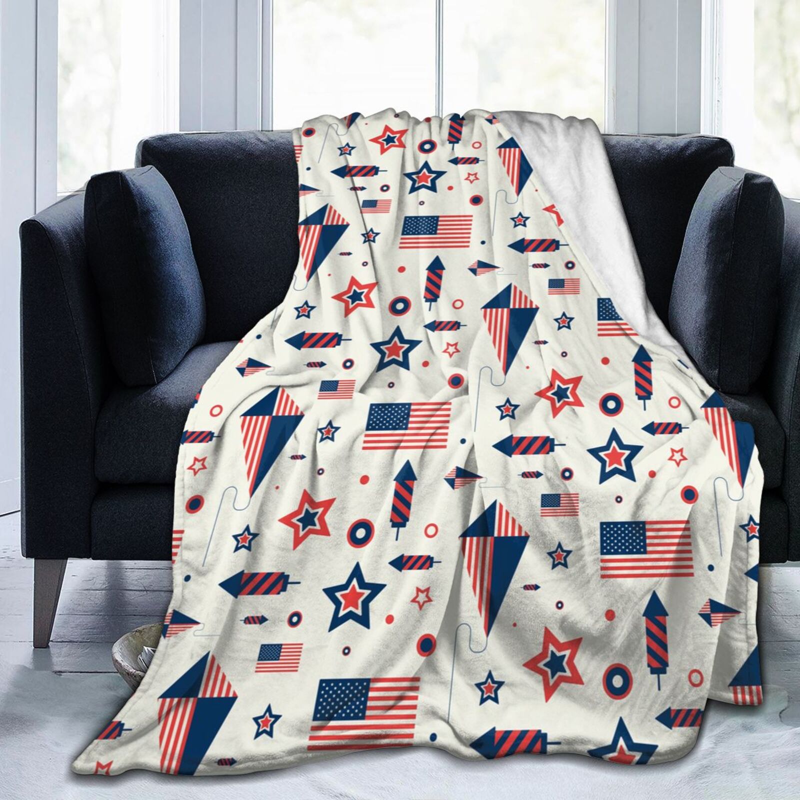 Just Here to Bang July of 4th Independence Day Throw Blanket Soft Cozy ...