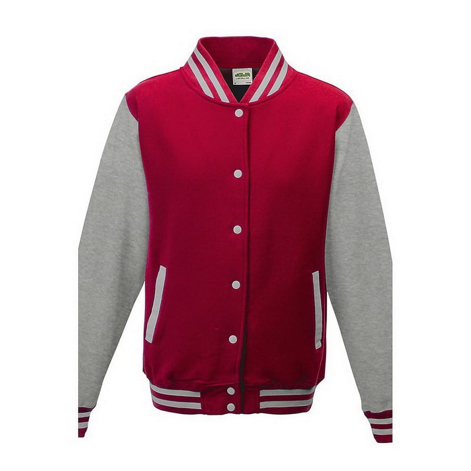 Just Hoods By AWDis Men's 80/20 Heavyweight Letterman Jacket L FIRE RD ...