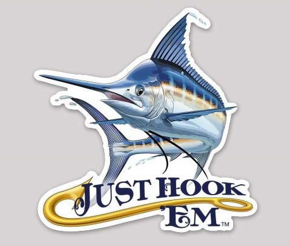 Just Hook 'Em Marlin Decal, 6.00" x 6.03", Weatherproof Vinyl Decal for ...