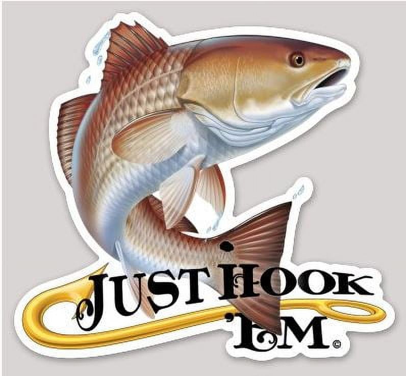Just Hook 'Em Redfish Decal for Cars - Weatherproof Vinyl Sticker 6.00 ...
