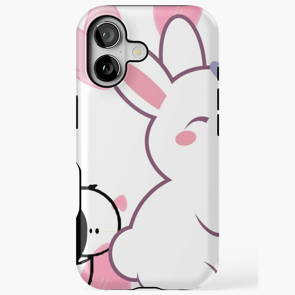 Just I Love Rabbit Simple Cute Expression iPhone Case 17 to 11 Pro Max ...
