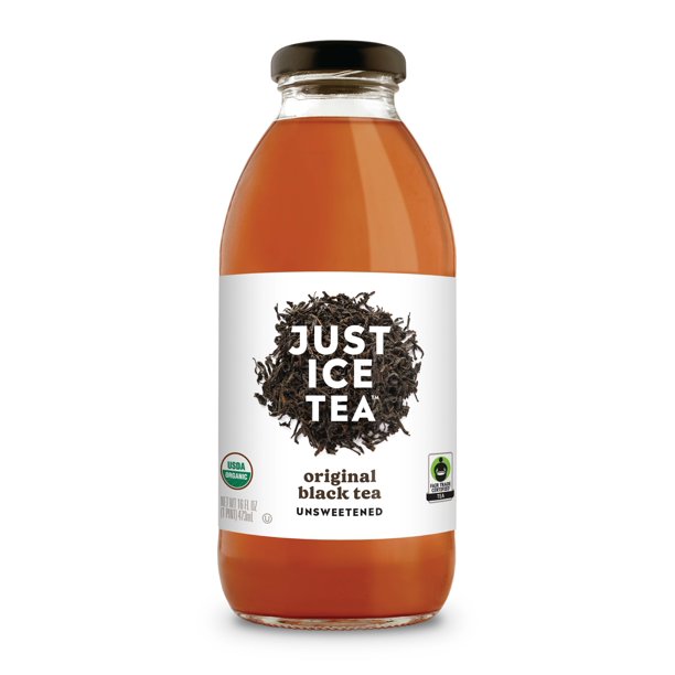 Just Ice Tea Organic Iced Tea, 16 Fl Oz Glass Bottles (Original Black ...