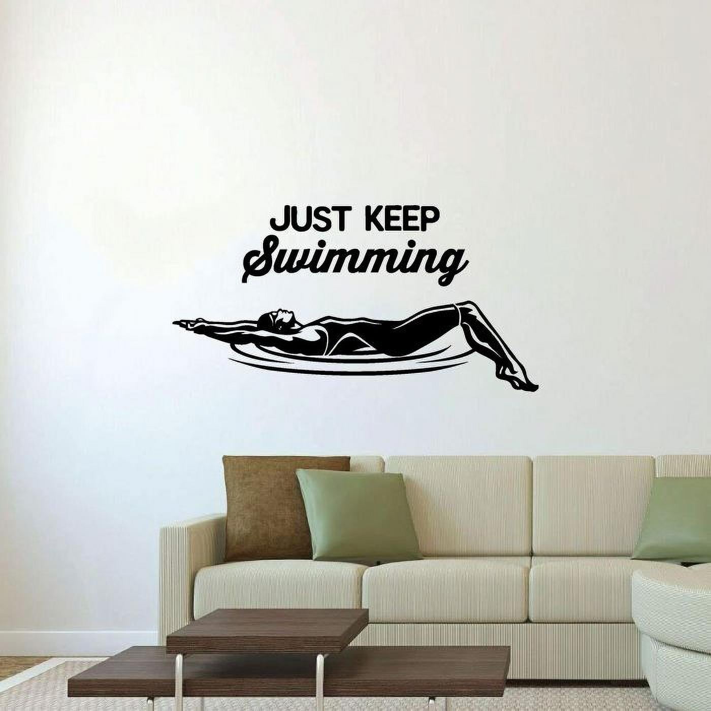 Just Keep Swimming Quote Inspirational Quote Floating Backstroke ...