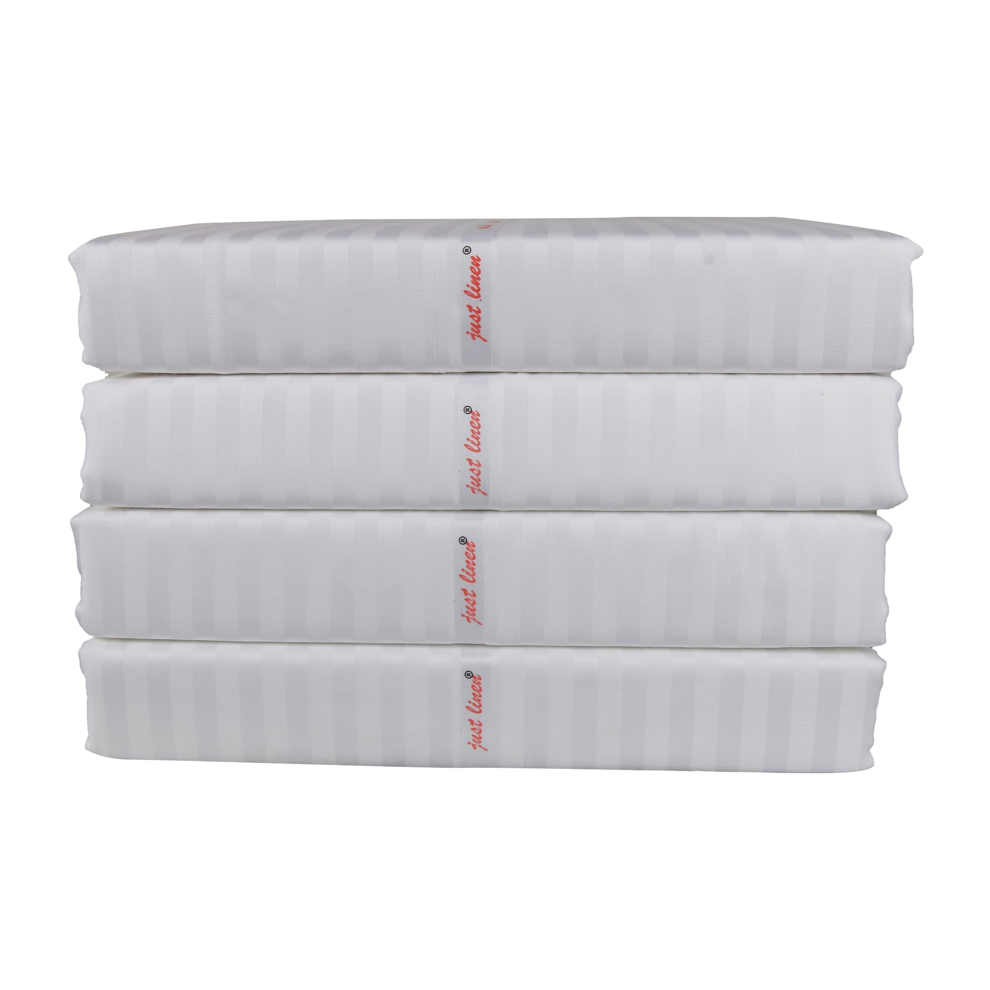 Just Linen Hotel Linen Collection, 300 TC 100% Cotton Sateen Striped ...