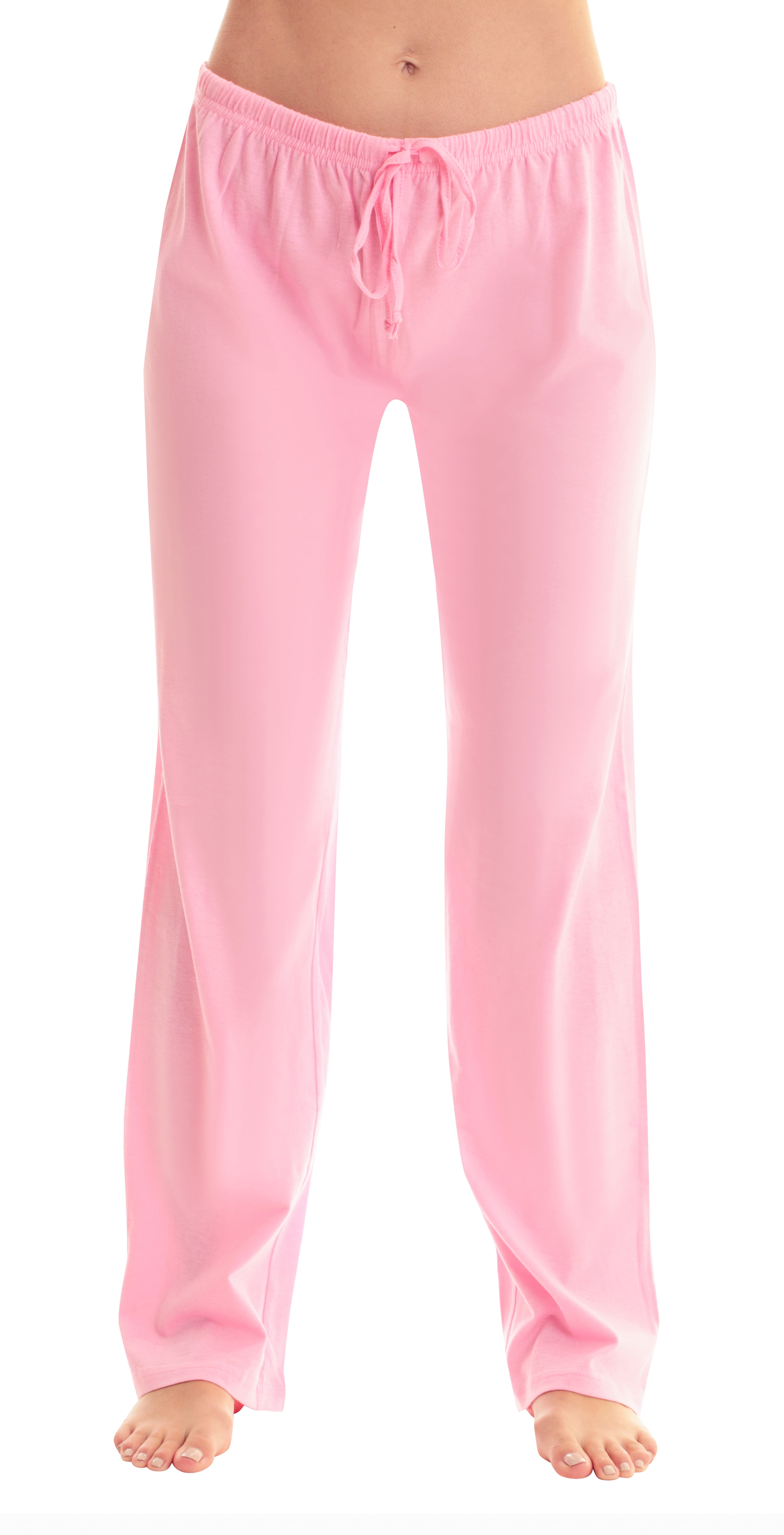 Just Love 100% Cotton Jersey Women Plaid Pajama Pants Sleepwear (Solid ...
