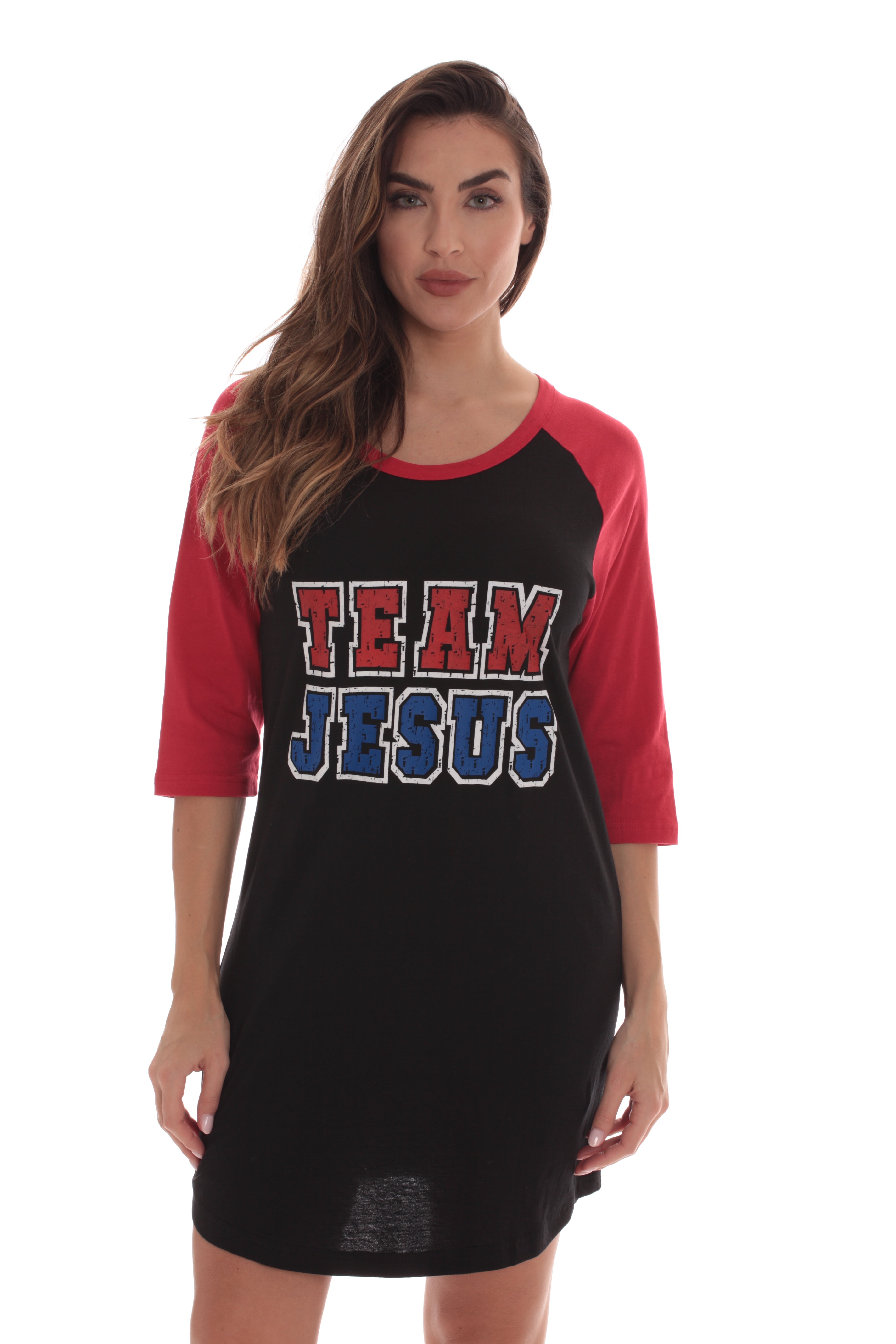 Just Love 100% Cotton Sleep Dress for Women Baseball Sleeve Nightshirt ...