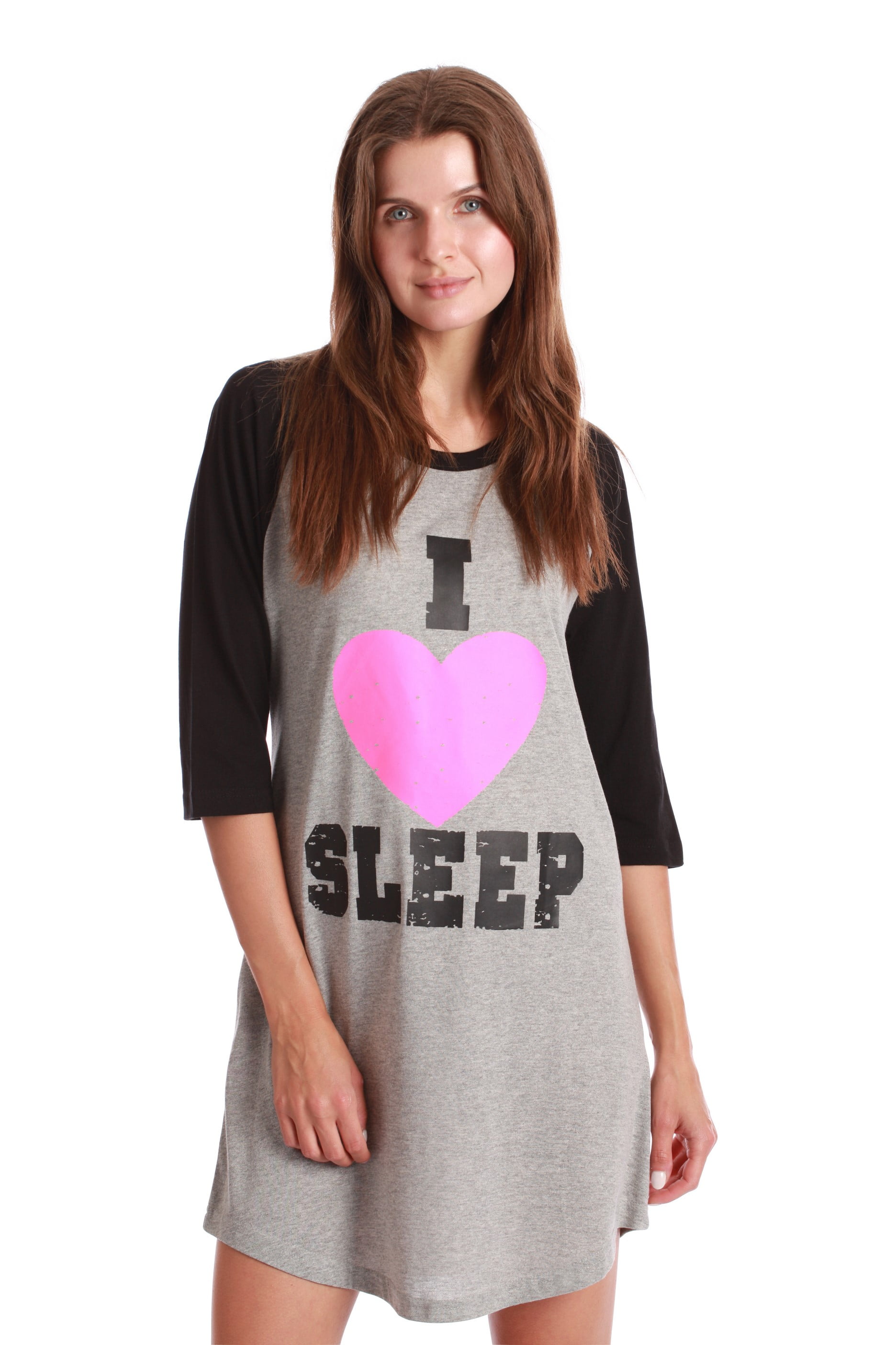 Just Love Sleepshirt, 100% Cotton Baseball Sleeve Nightshirt for Women ...