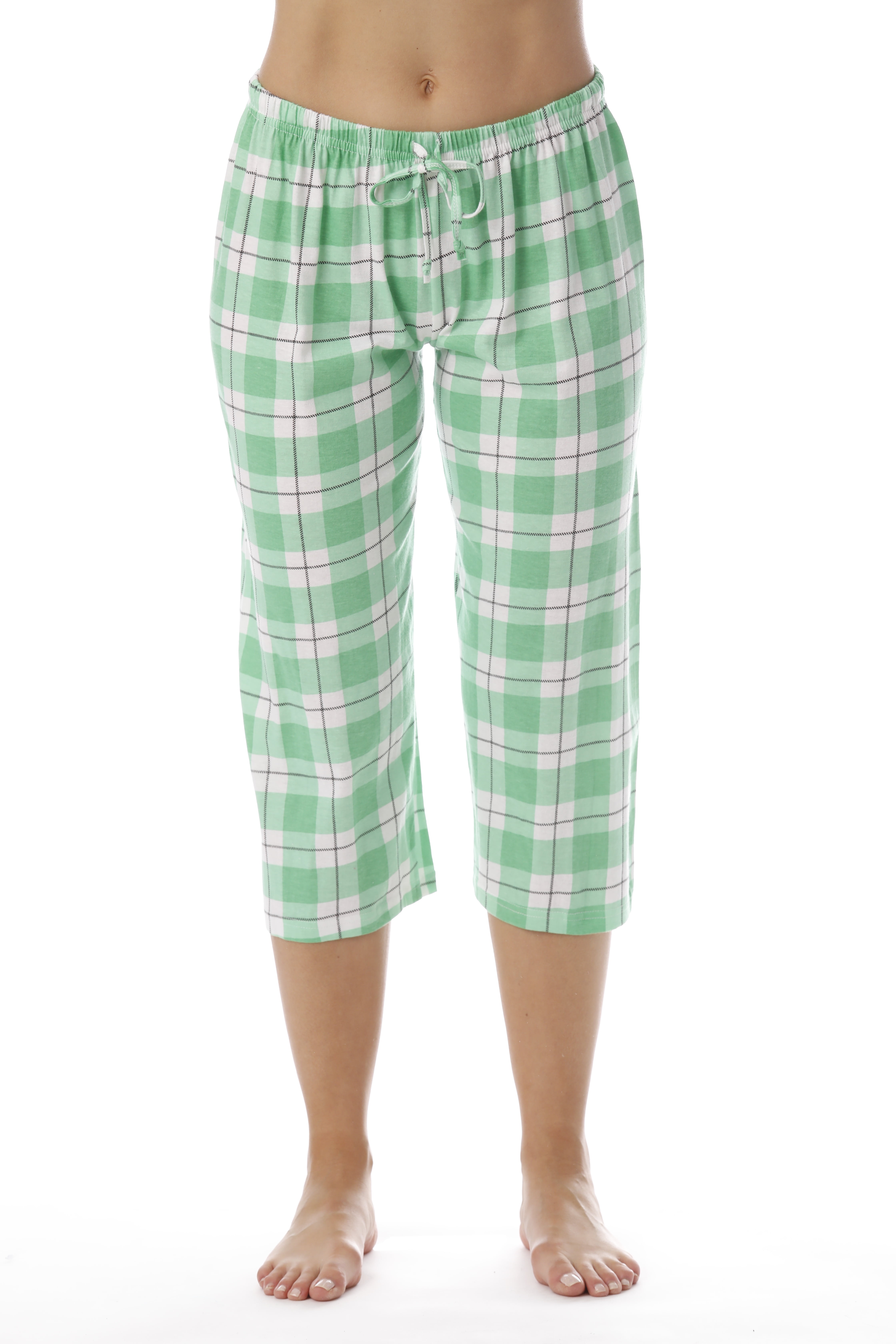 Just Love Women Pajama Capri Pants, 100% Cotton Sleep Bottoms, Mint ...