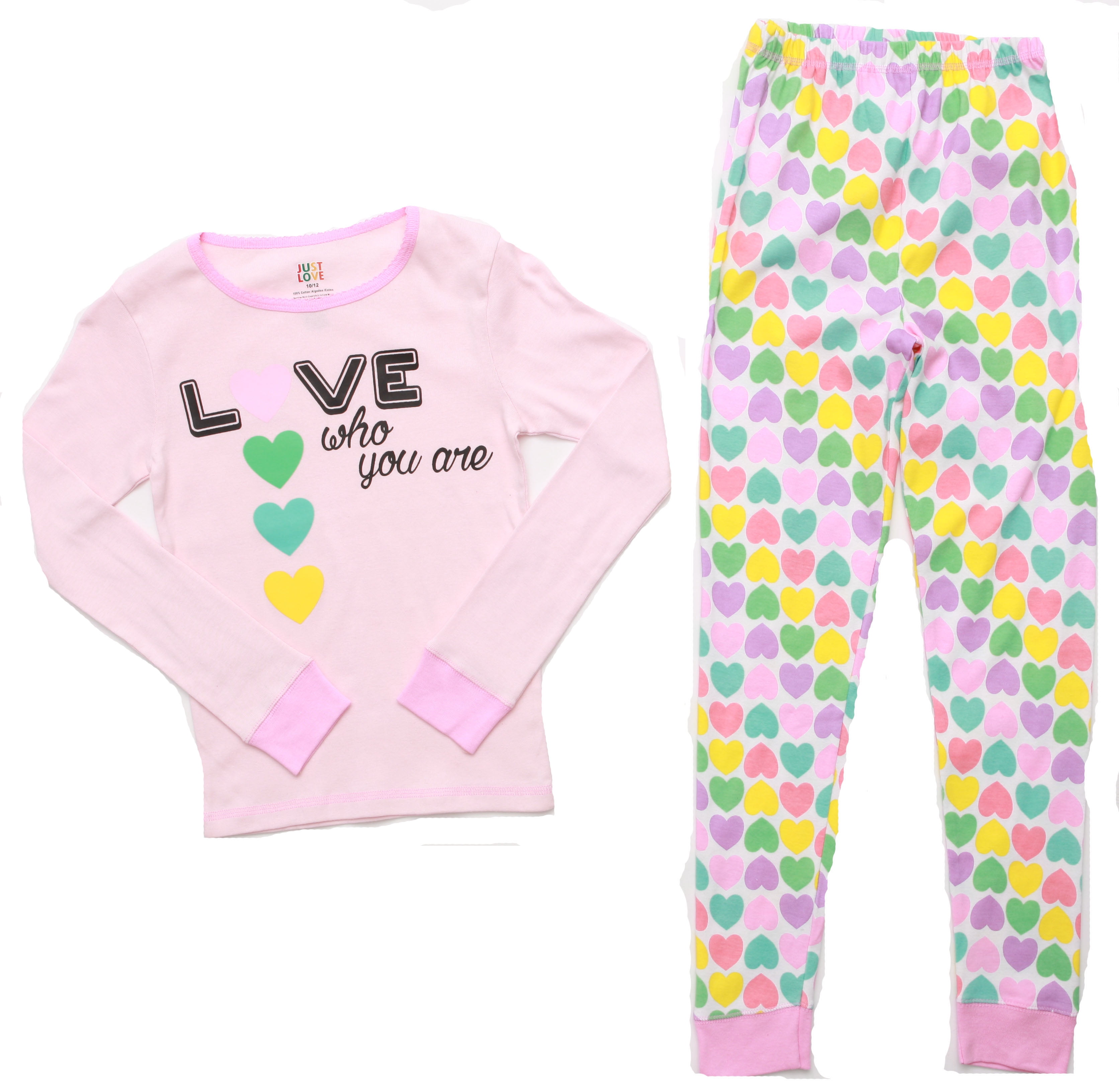Just Love Cotton Pajamas for Girls (Pink - Love Who You Are, Girls 4 ...