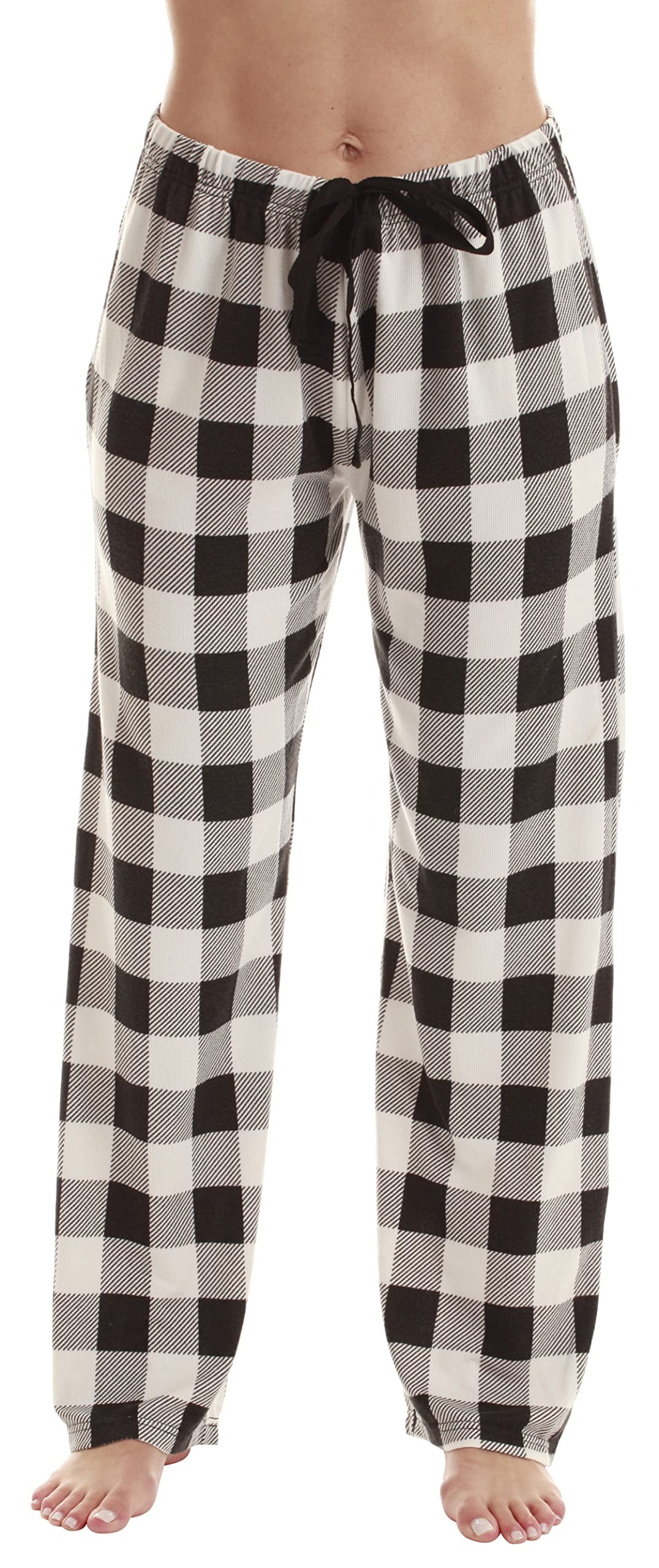 Just Love Fleece Pajama Pants for Women Sleepwear PJs (White Black ...