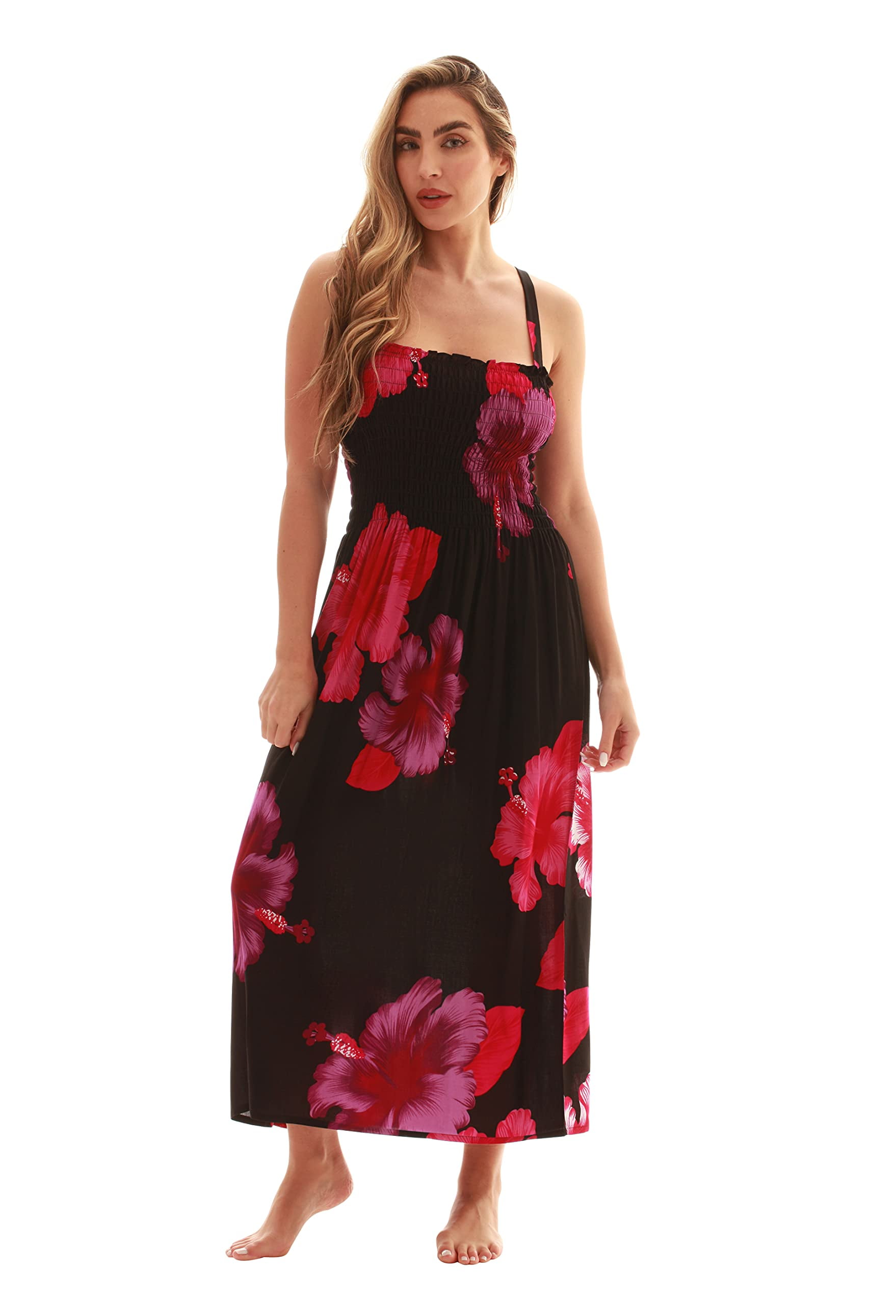 Just Love Floral Print Tube Sundress Swimwear Cover Up Summer Dress for ...