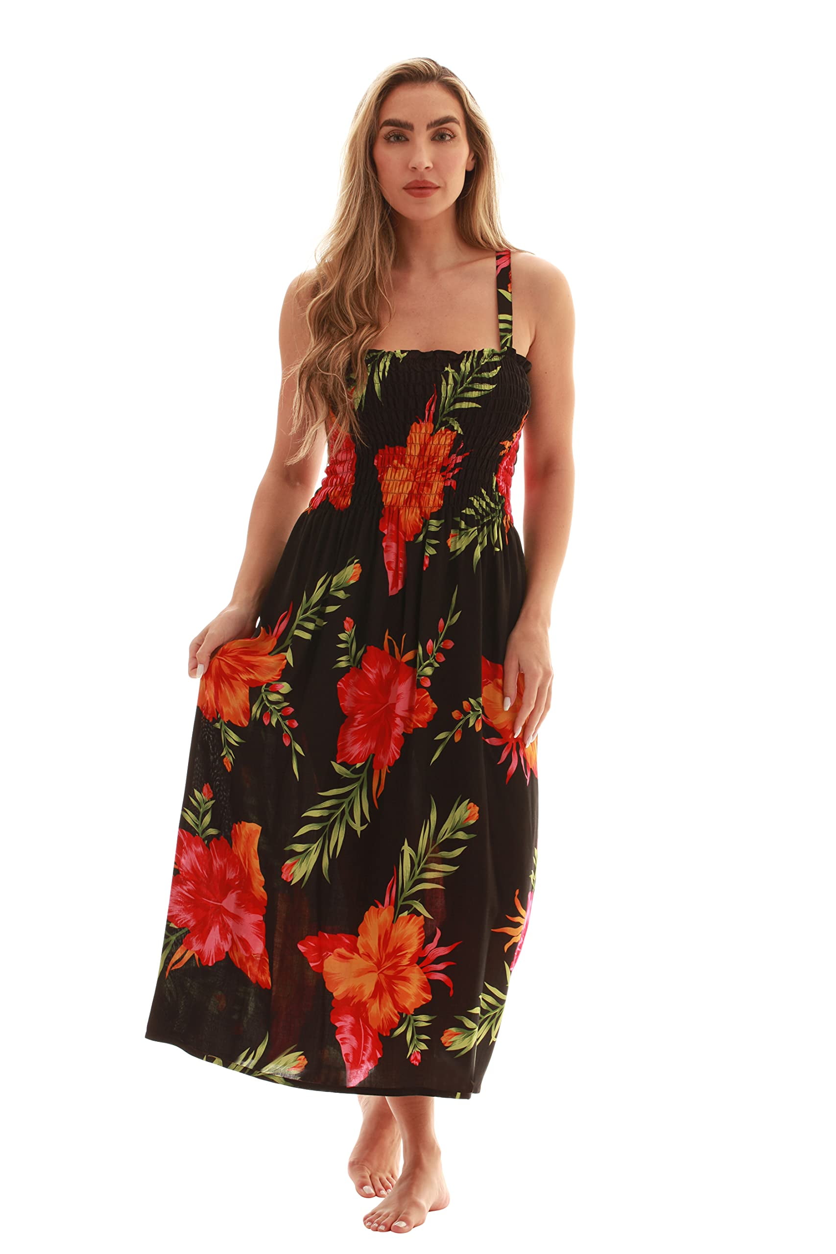 Just Love Strapless Sundress, Floral Print Swimwear Cover Up, Medium ...