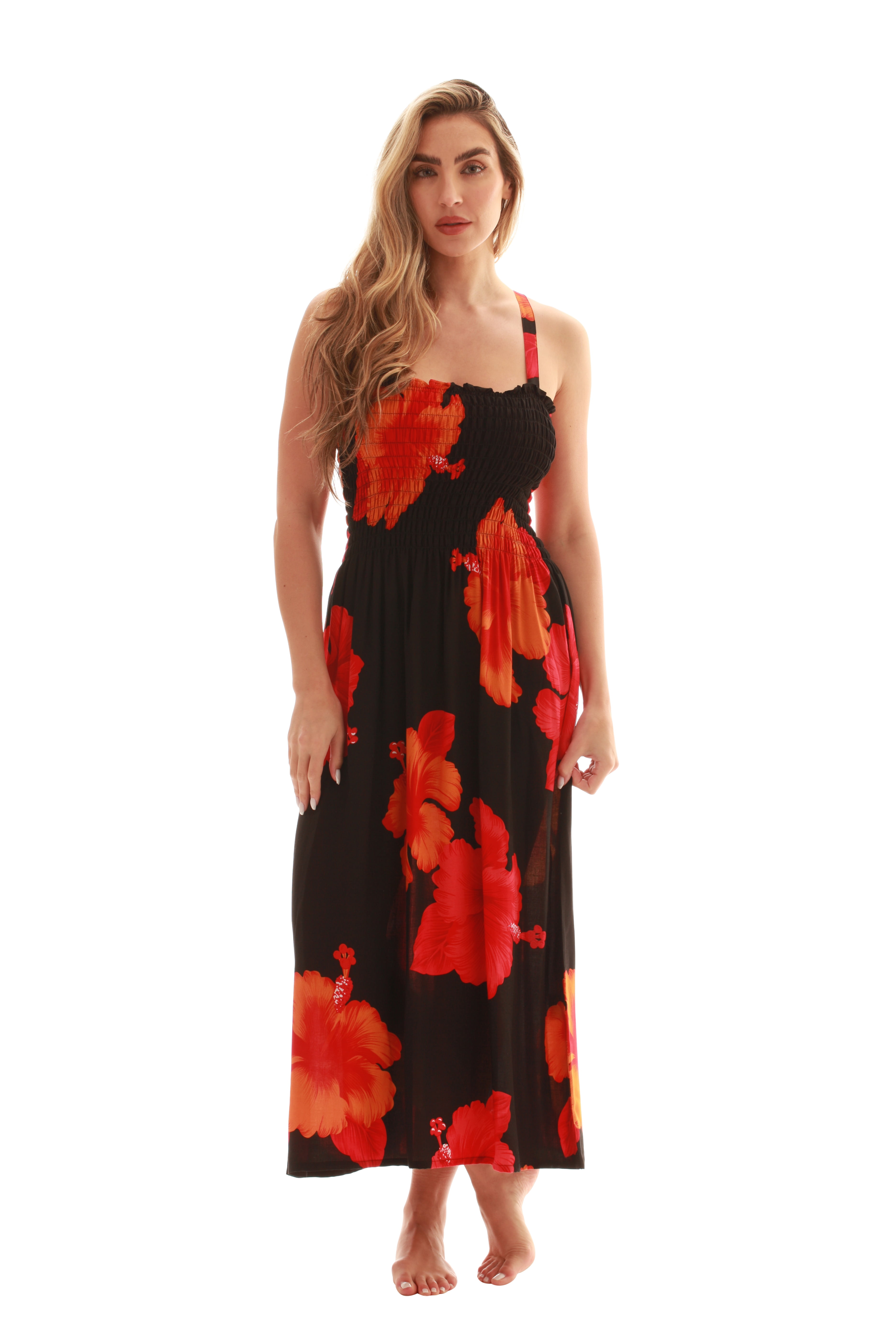 Just Love Floral Print Tube Sundress Swimwear Cover Up Summer Dress for ...
