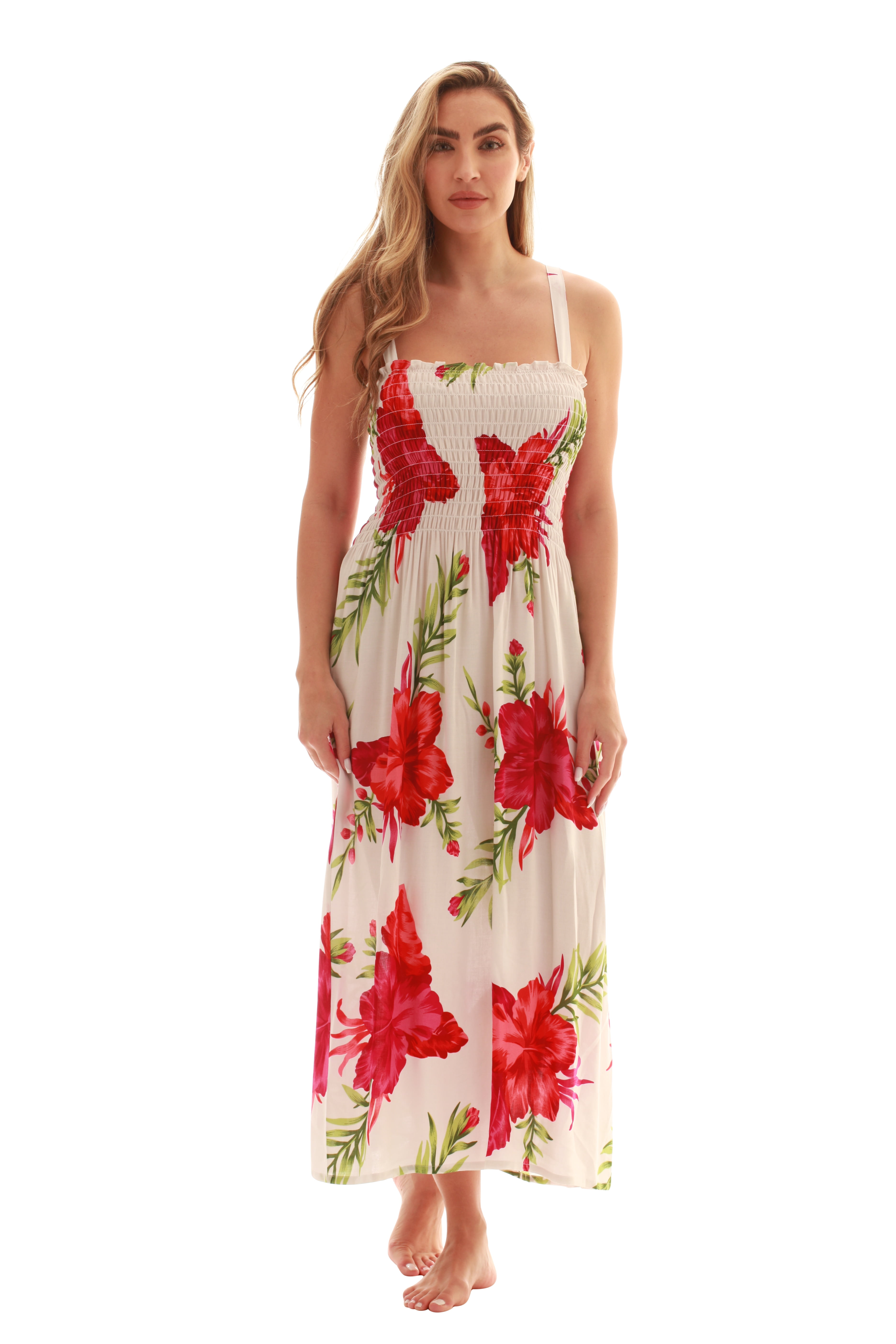 Just Love Lightweight Strapless Beach Cover Up, Floral Print Sundress ...