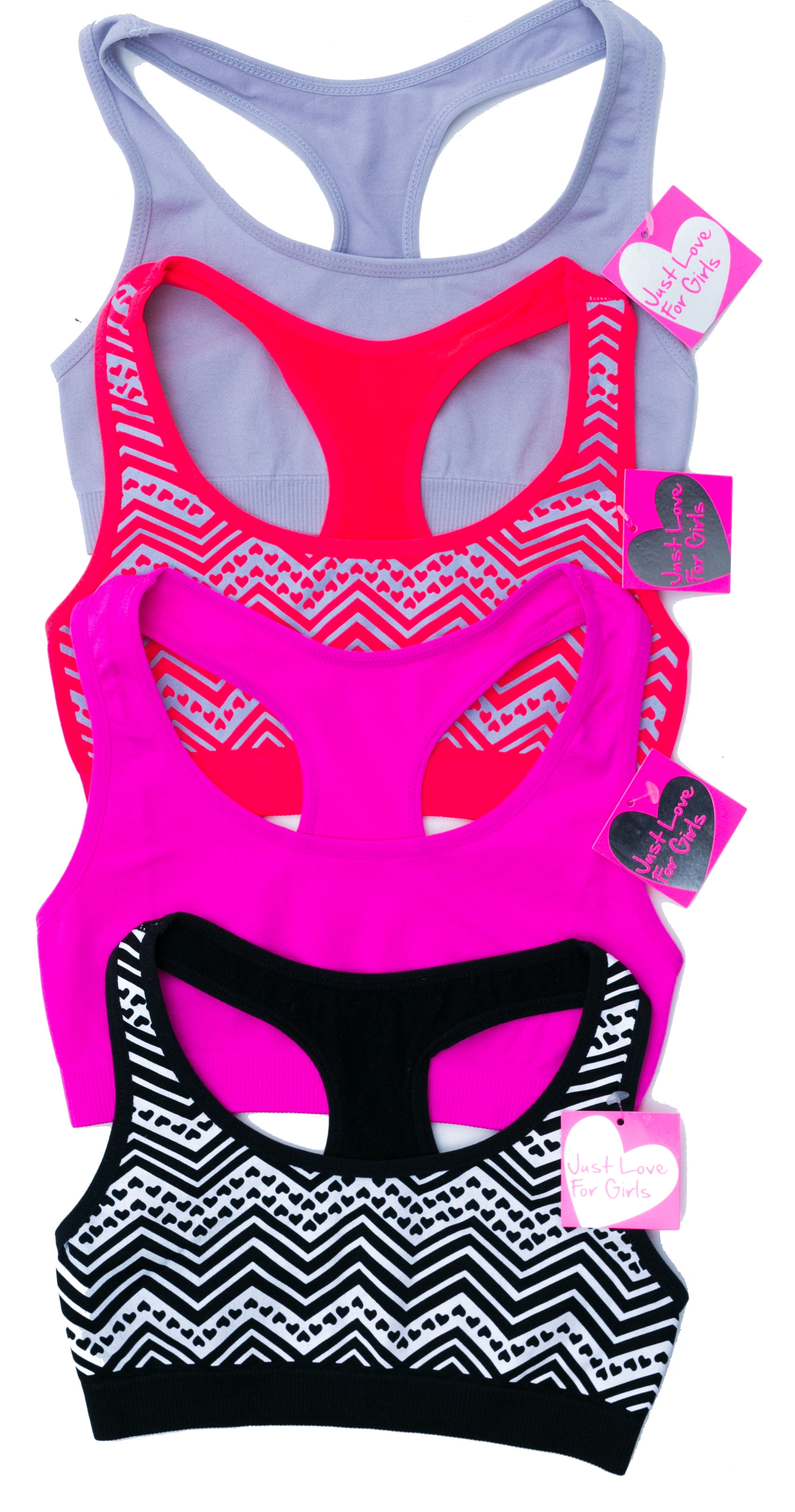 Just Love Padded Kids XL Bralette - Pack of 4 - Stylish Training Bras ...